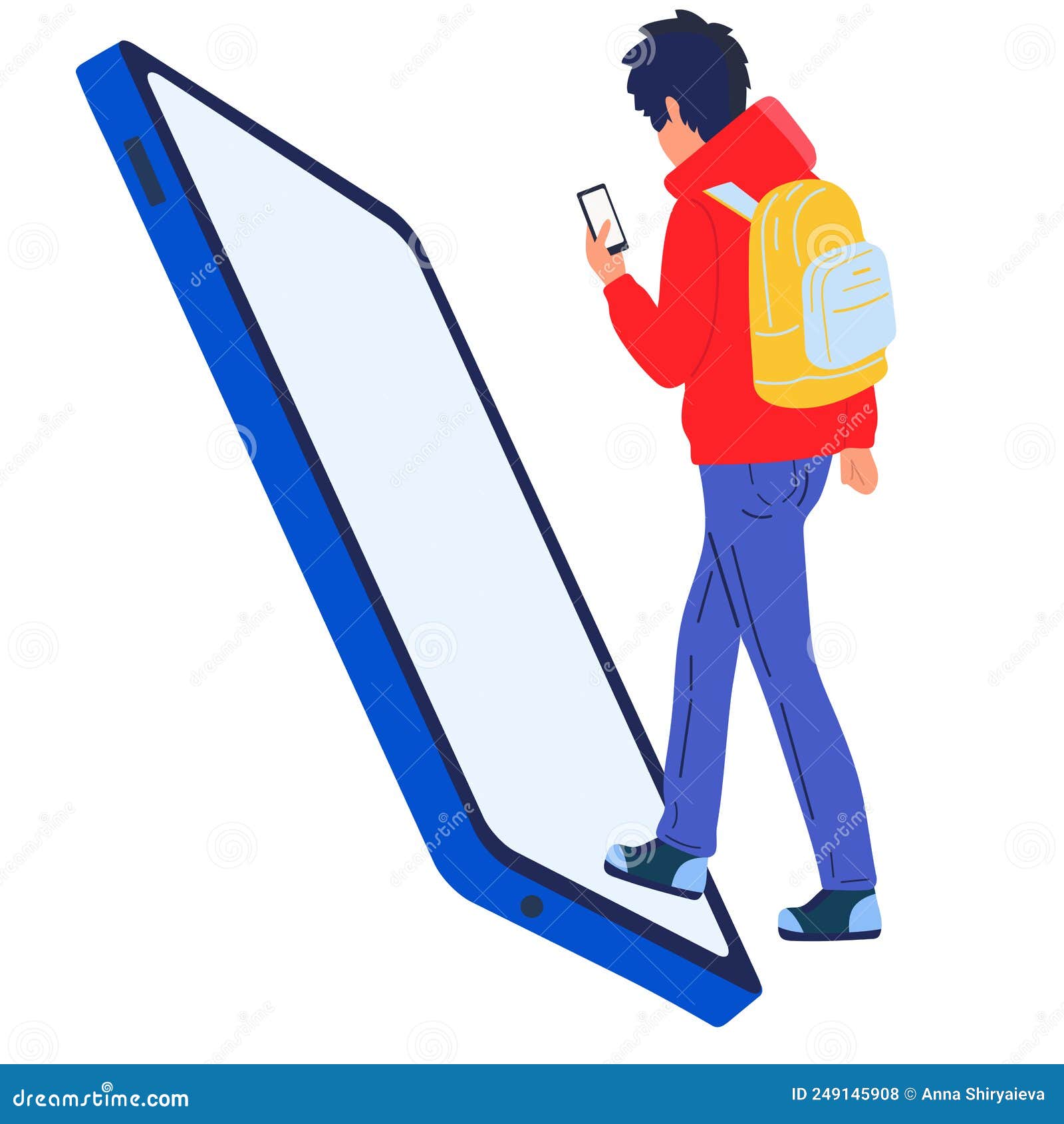 The Concept of Using a Mobile Phone or Graphics Tablet. People ...