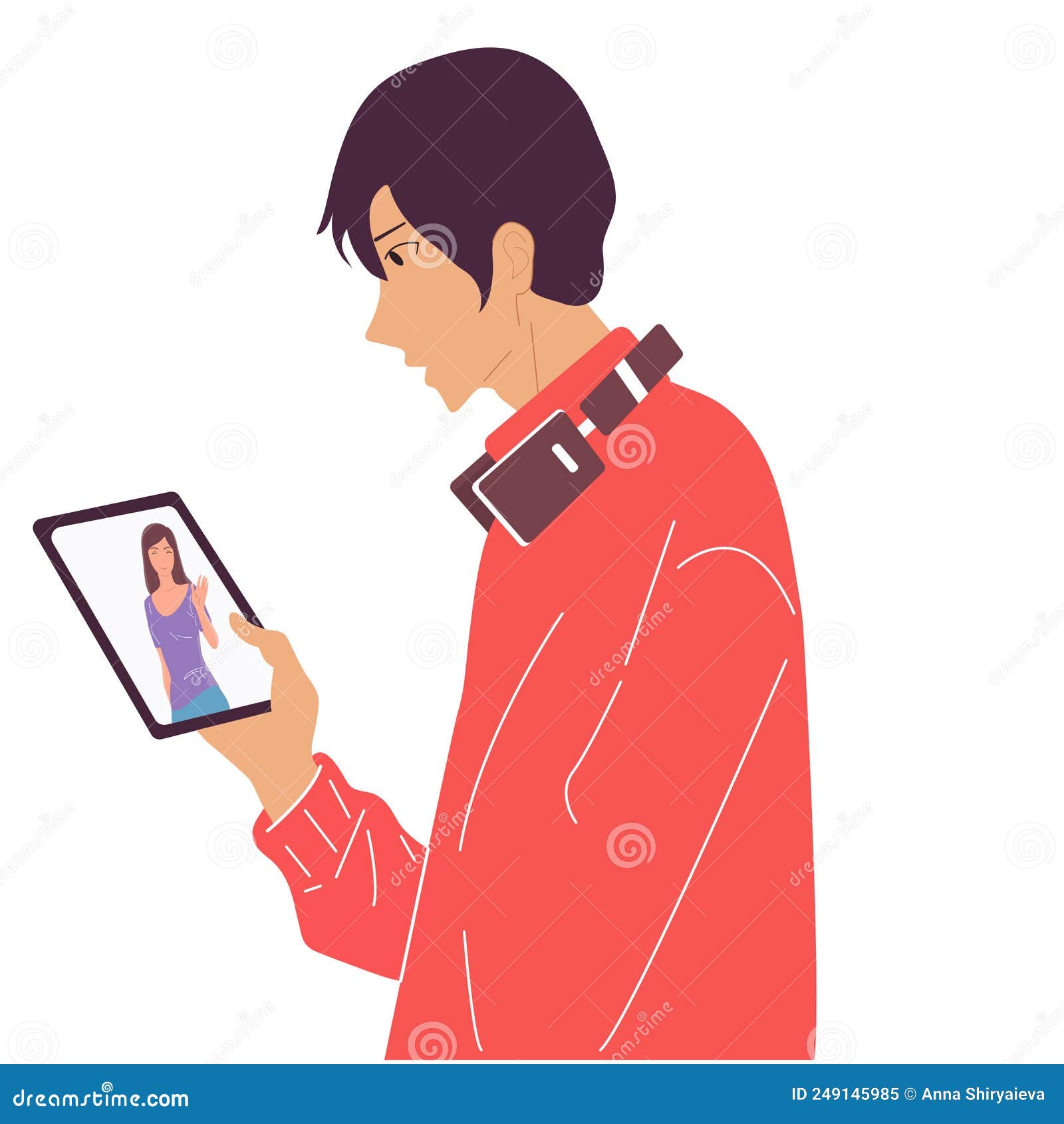 The Concept of Using a Mobile Phone or Graphics Tablet. People ...