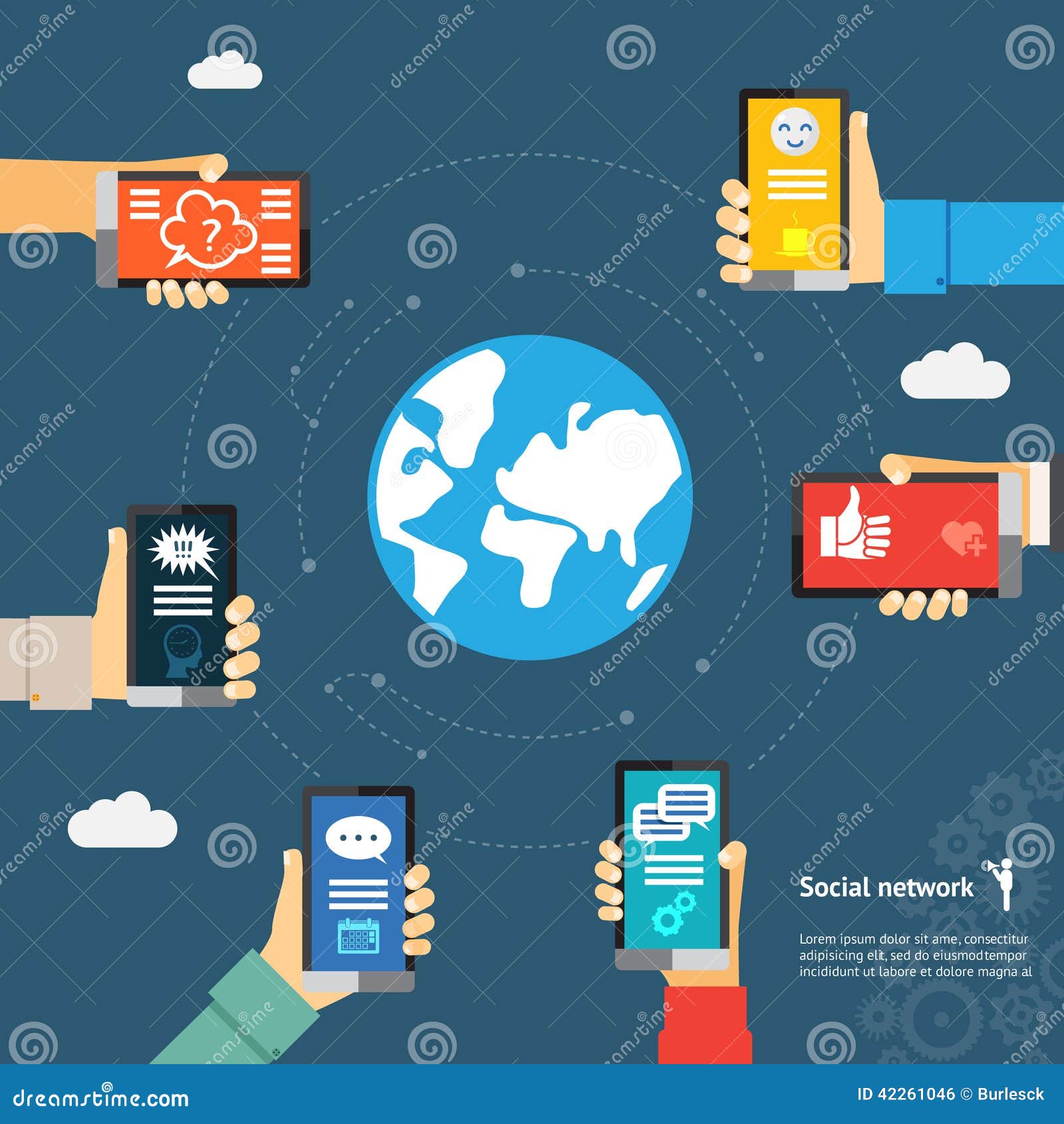 Concept Van De Bol Het Mobiele Onmiddellijke Boodschapper Vector ...