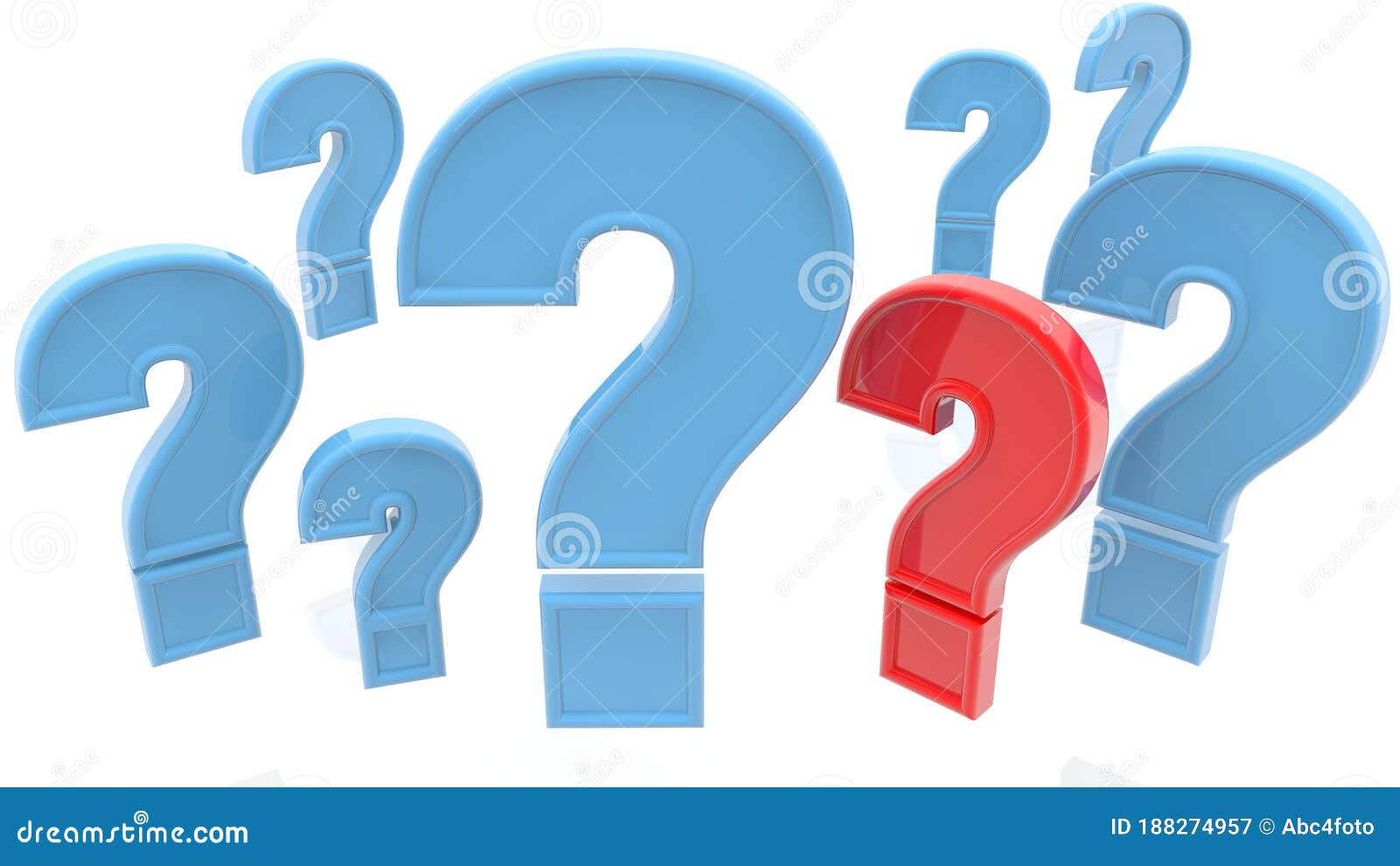 Concept of Various Question Marks in Blue and Red Stock Illustration ...