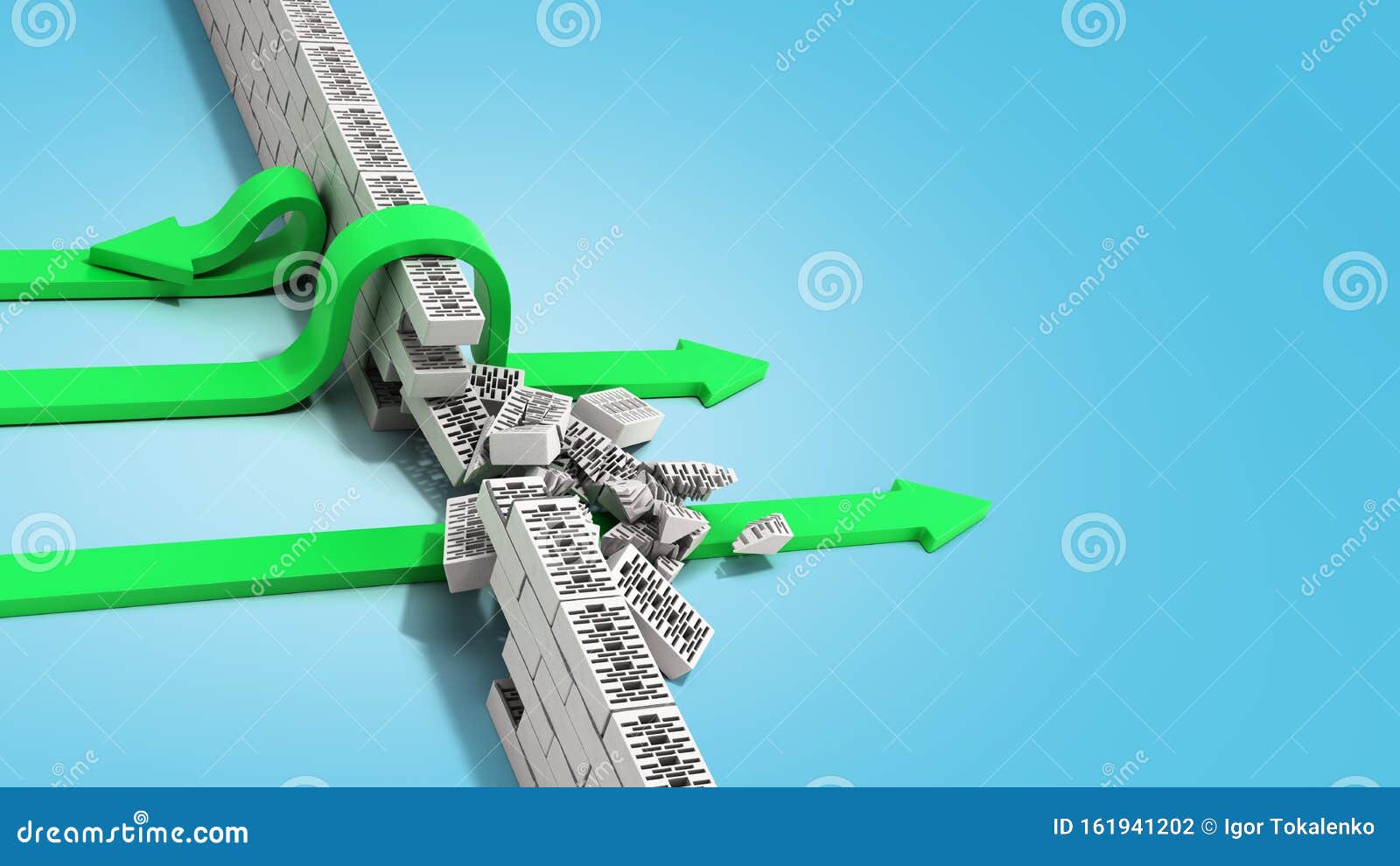 Concept of Various Solutions To Problems Green Arrows Break through the ...