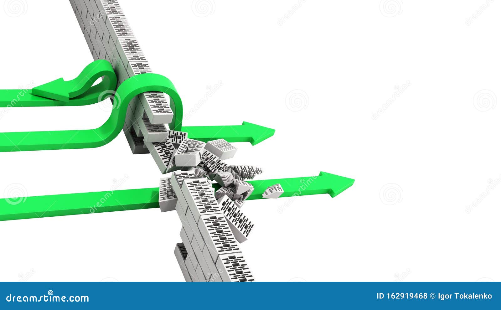 Concept of Various Solutions To Problems Green Arrows Break through the ...