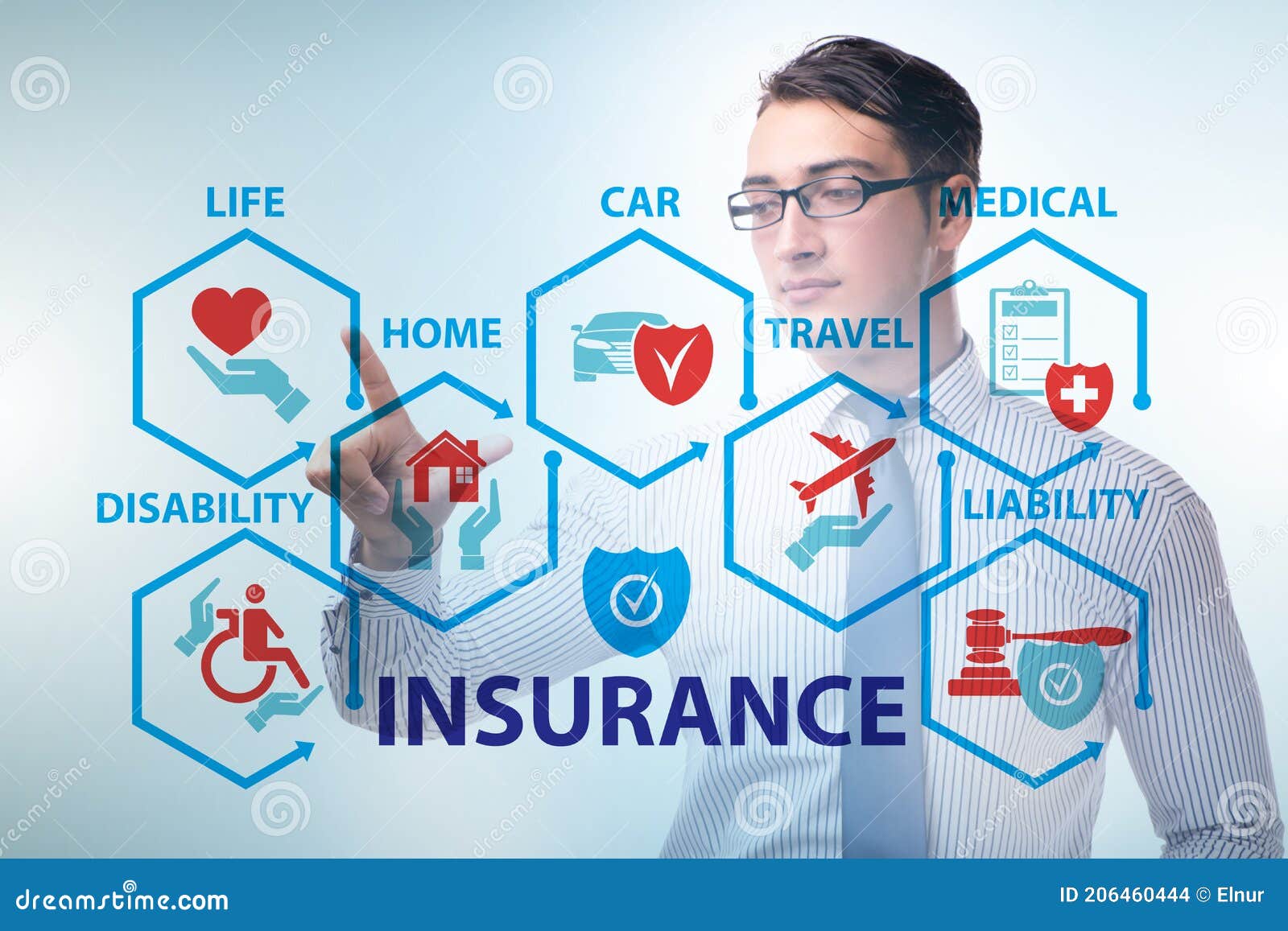 Concept of Various Types of Insurance Stock Photo - Image of estate ...