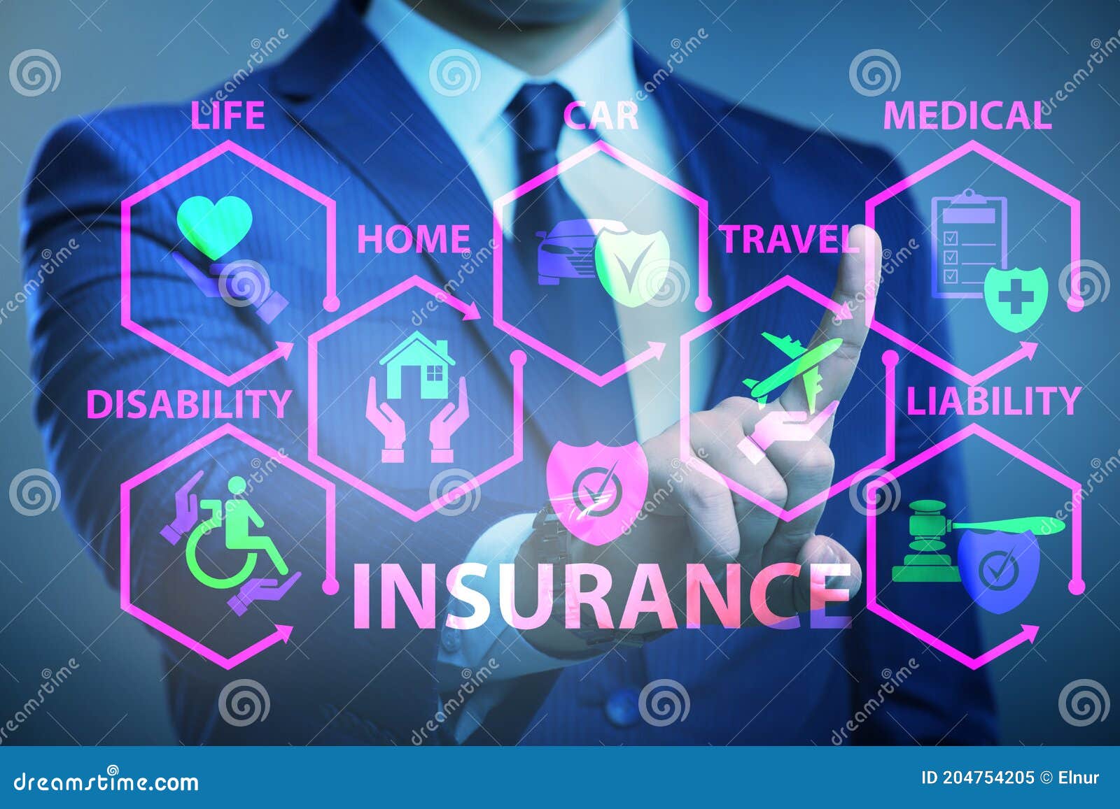 Concept of Various Types of Insurance Stock Illustration - Illustration ...