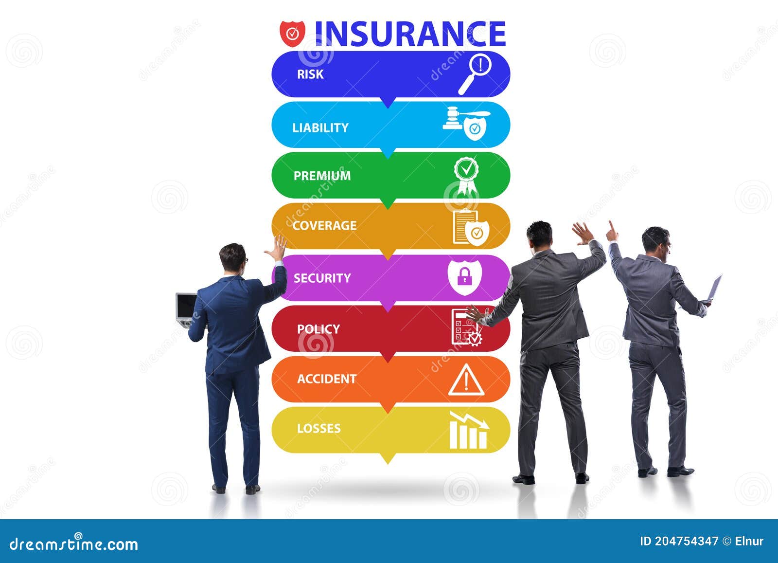 Concept of Various Types of Insurance Stock Illustration - Illustration ...