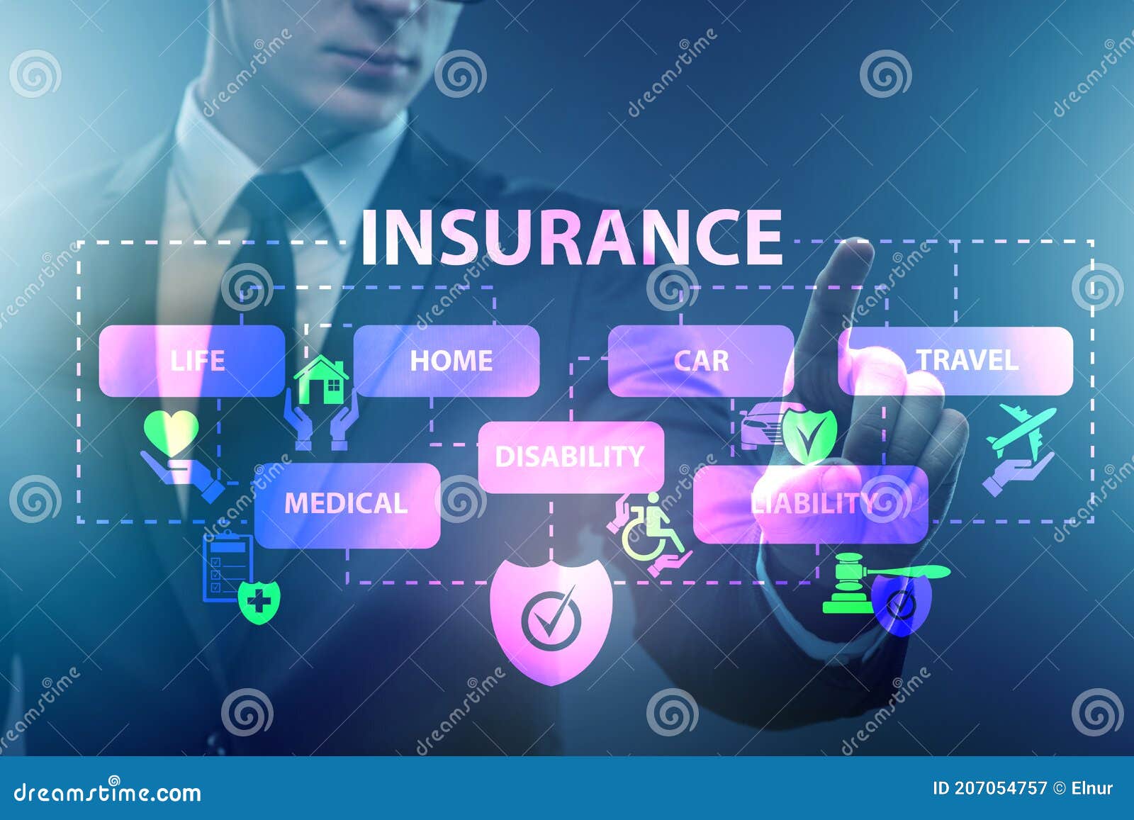 Concept of Various Types of Insurance Stock Image - Image of insurance ...