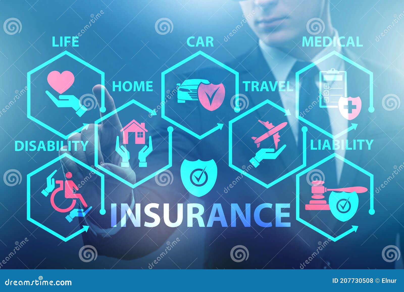 Concept of Various Types of Insurance Stock Photo - Image of home ...