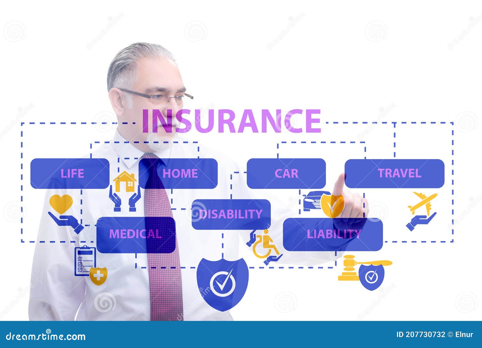 Concept of Various Types of Insurance Stock Photo - Image of ...