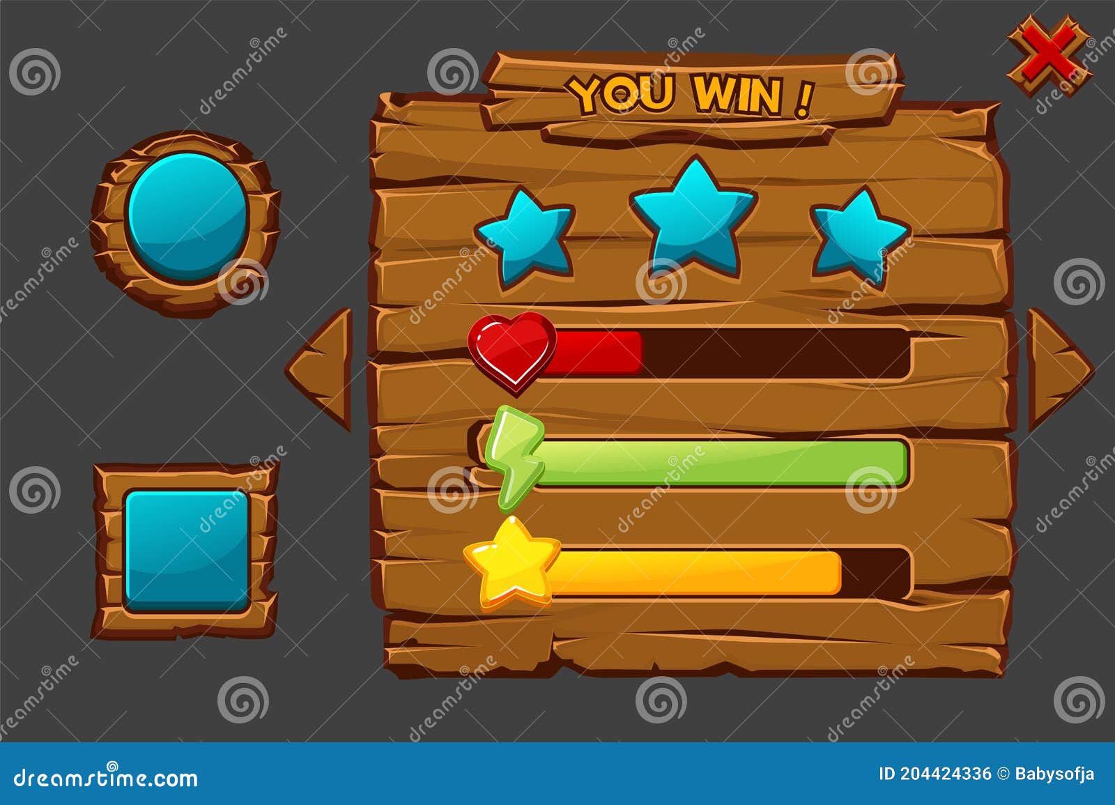 Game Wooden Menu Interface Panels Buttons Cartoon Vector ... Game Wooden Menu Interface Panels Buttons Cartoon Vector ...
