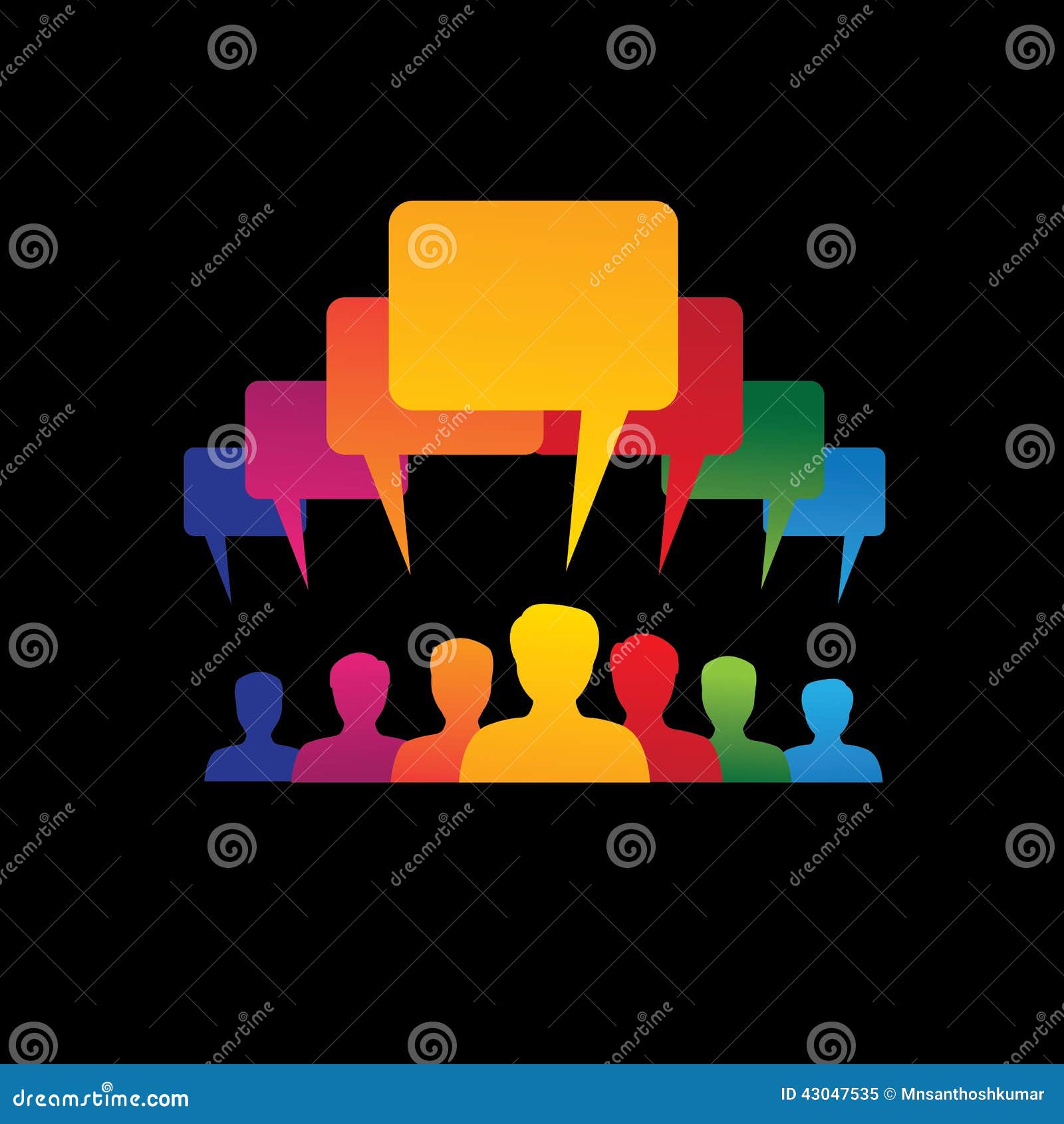 Concept Vector Graphic- Leader & Workers Talking ( Speech Bubble Stock ...