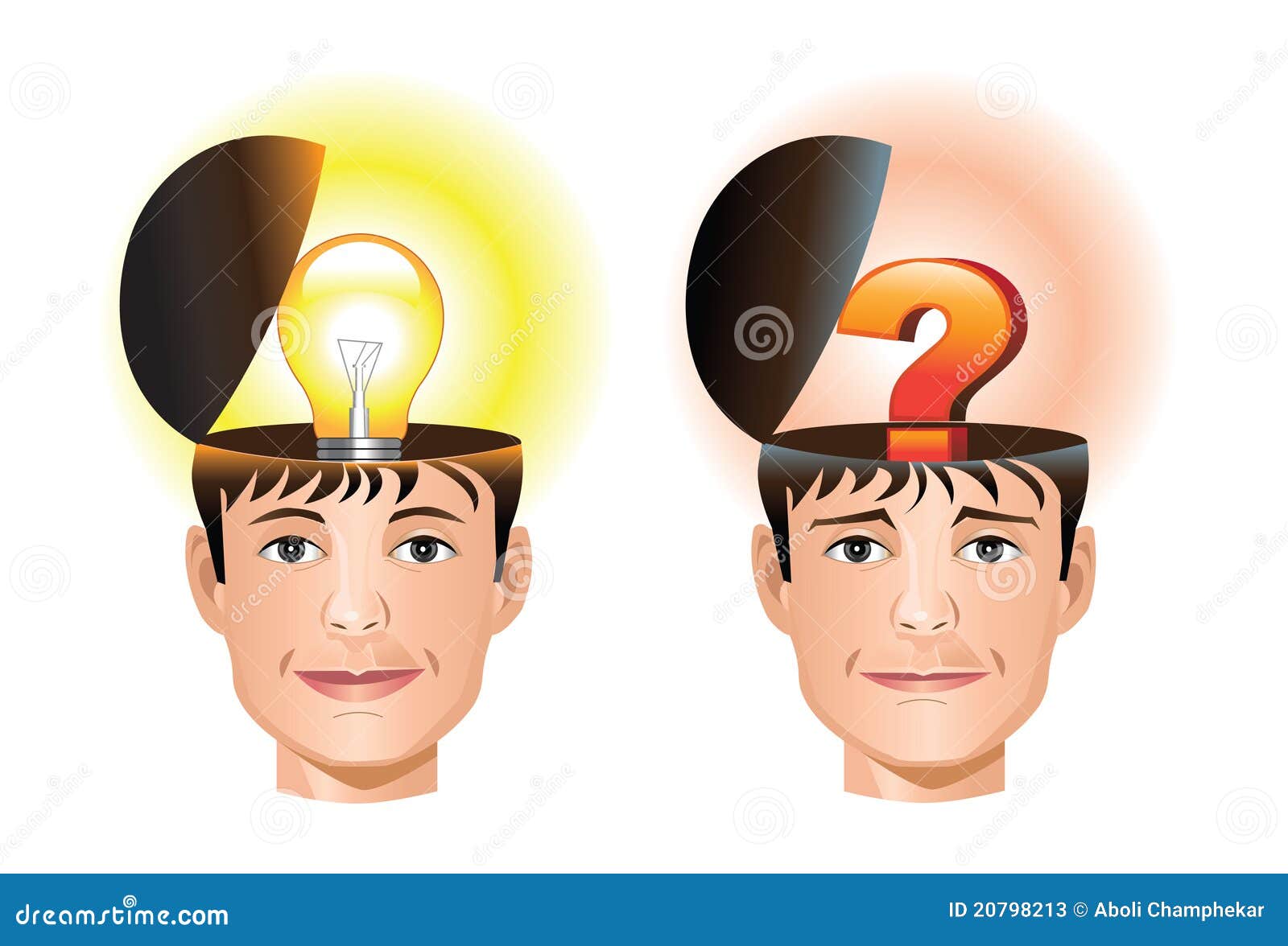 Concept Vector of Idea and Confusion in the Human Stock Vector ...