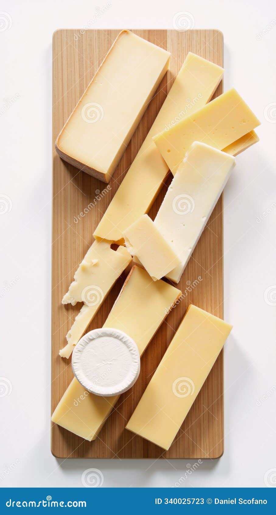 Vector Illustration Assorted Cheese Types Neatly Arranged on a Wooden ...