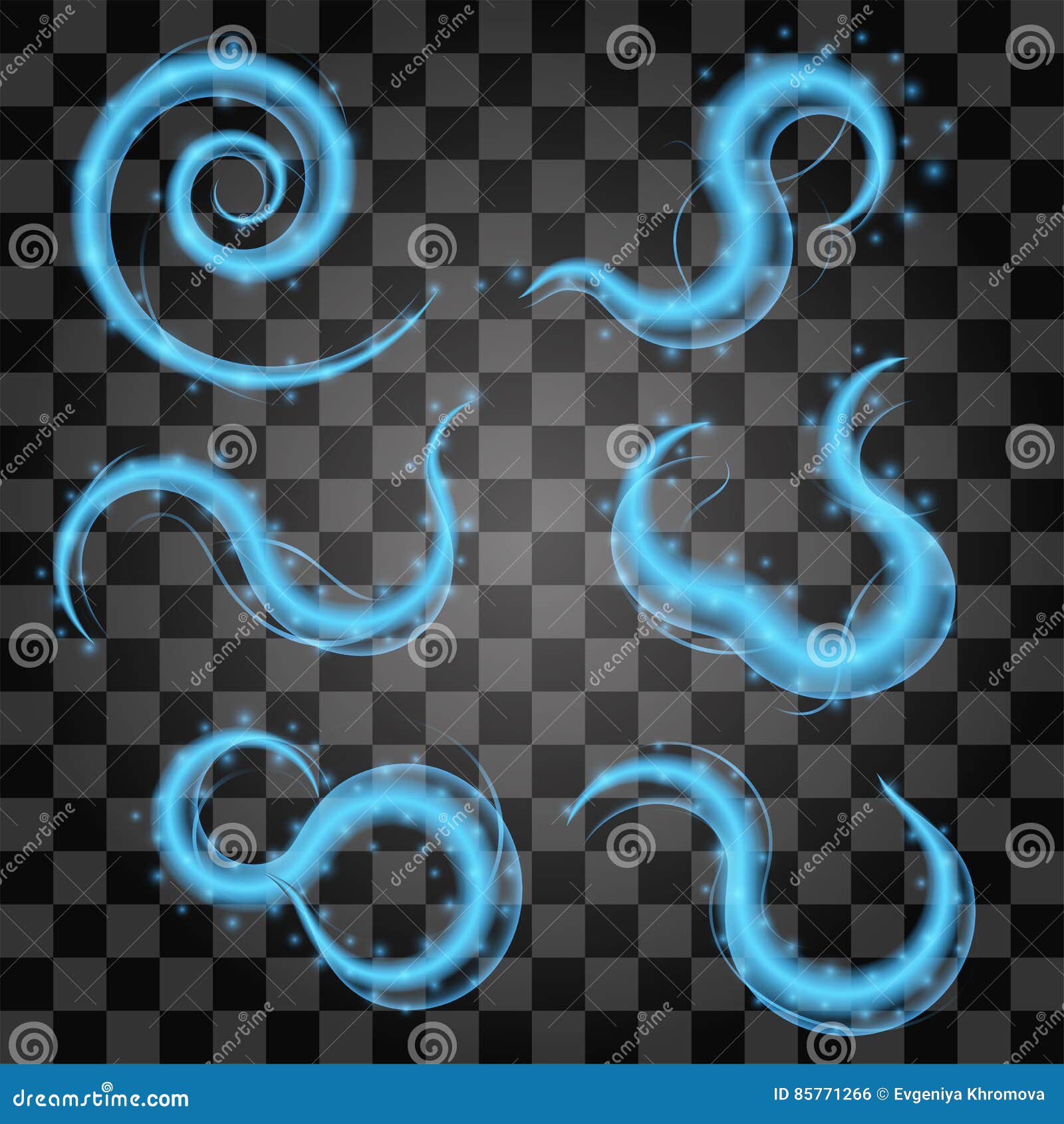 Concept Vector Set of Shining Spiral Items Stock Vector - Illustration ...