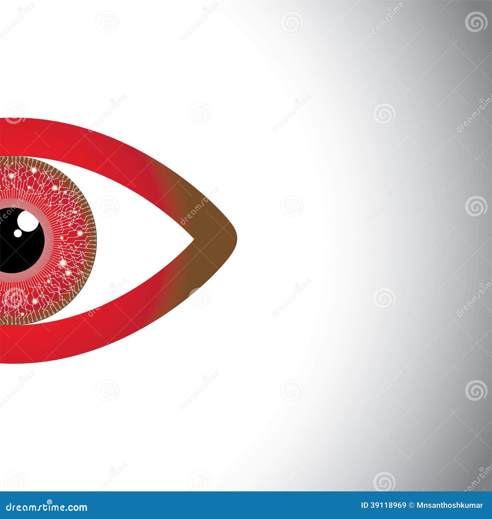 Concept Vector of Watching Red Eye. Stock Vector - Illustration of ...
