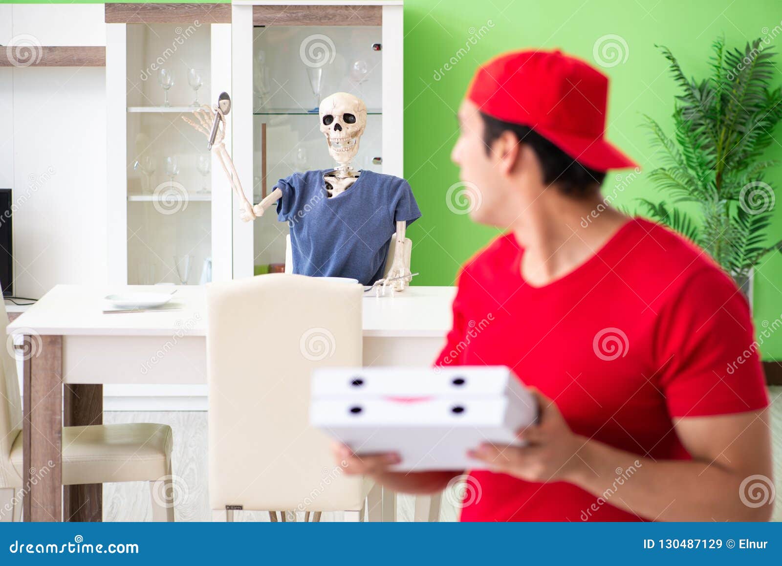 The Concept of Very Slow Pizza Deliver Service Stock Image - Image of ...