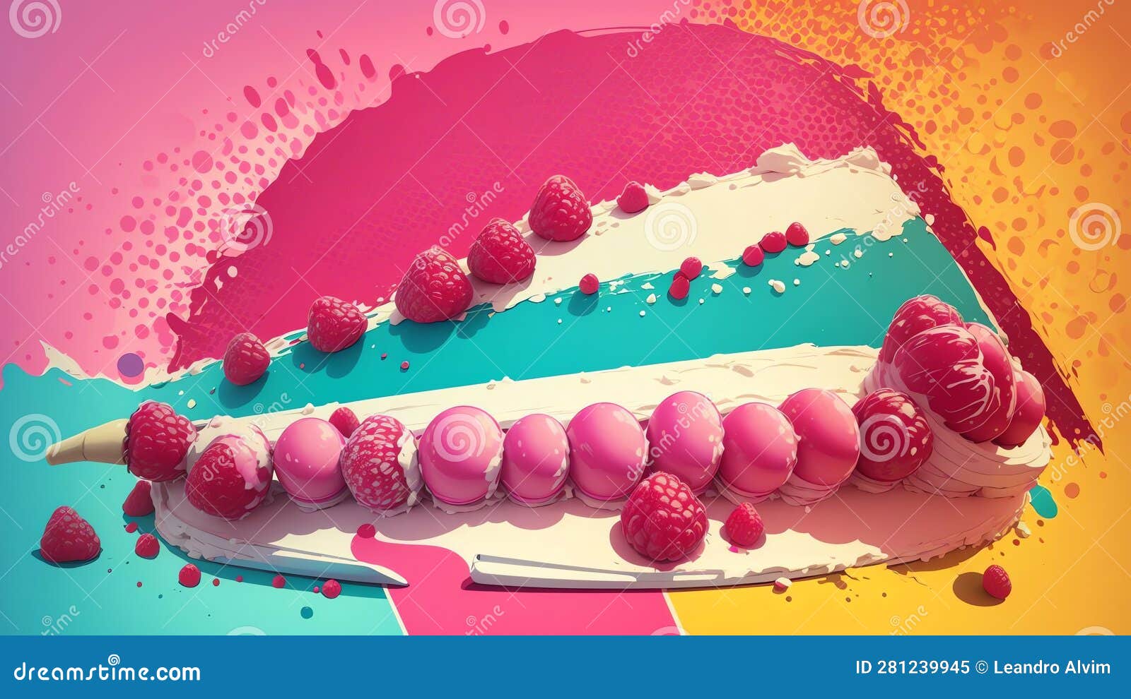 Vibrant Pop Art Illustration of a Rolling Pin for National Raspberry ...
