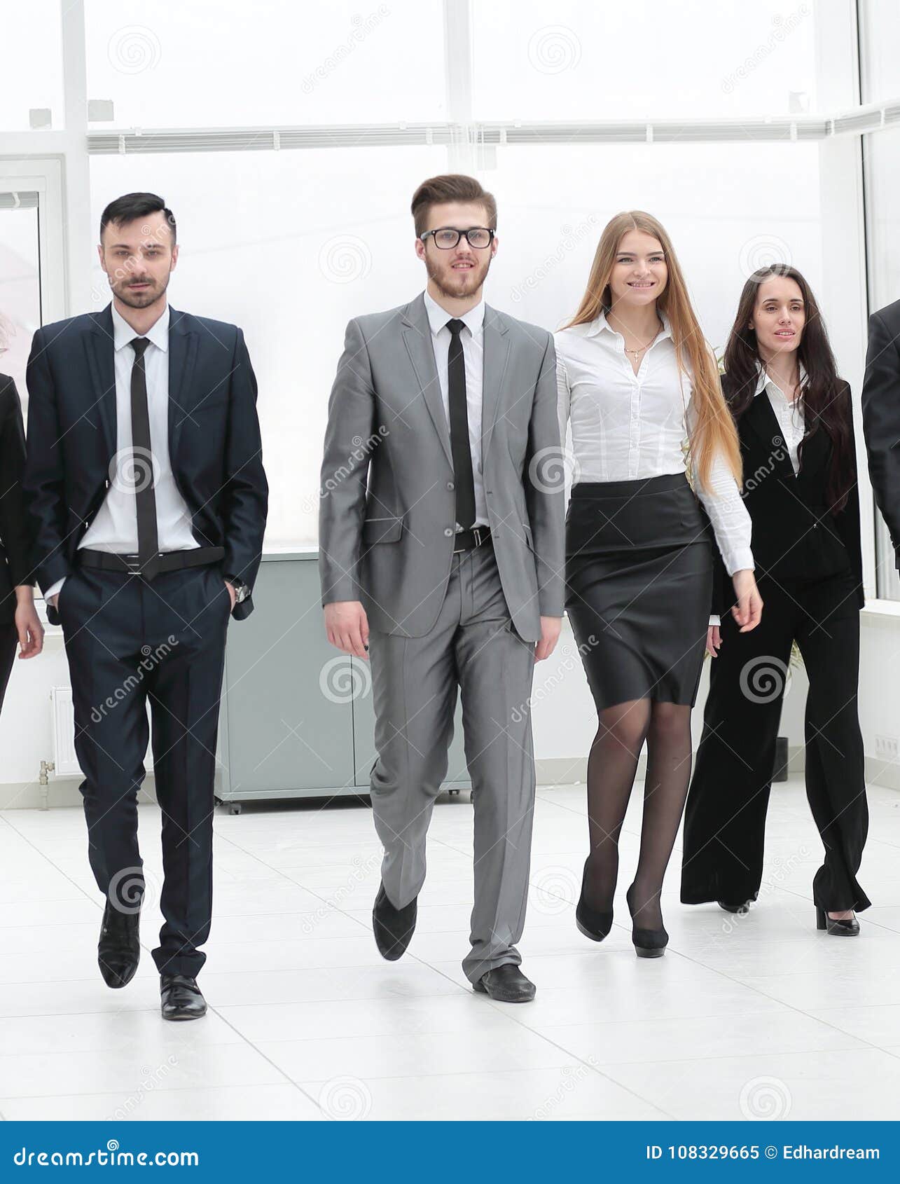Bottom View. Business Team Walking Forward Stock Image - Image of happy ...