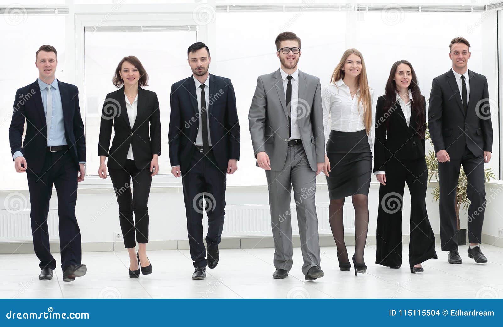 Bottom View. Business Team Walking Forward Stock Photo - Image of ...