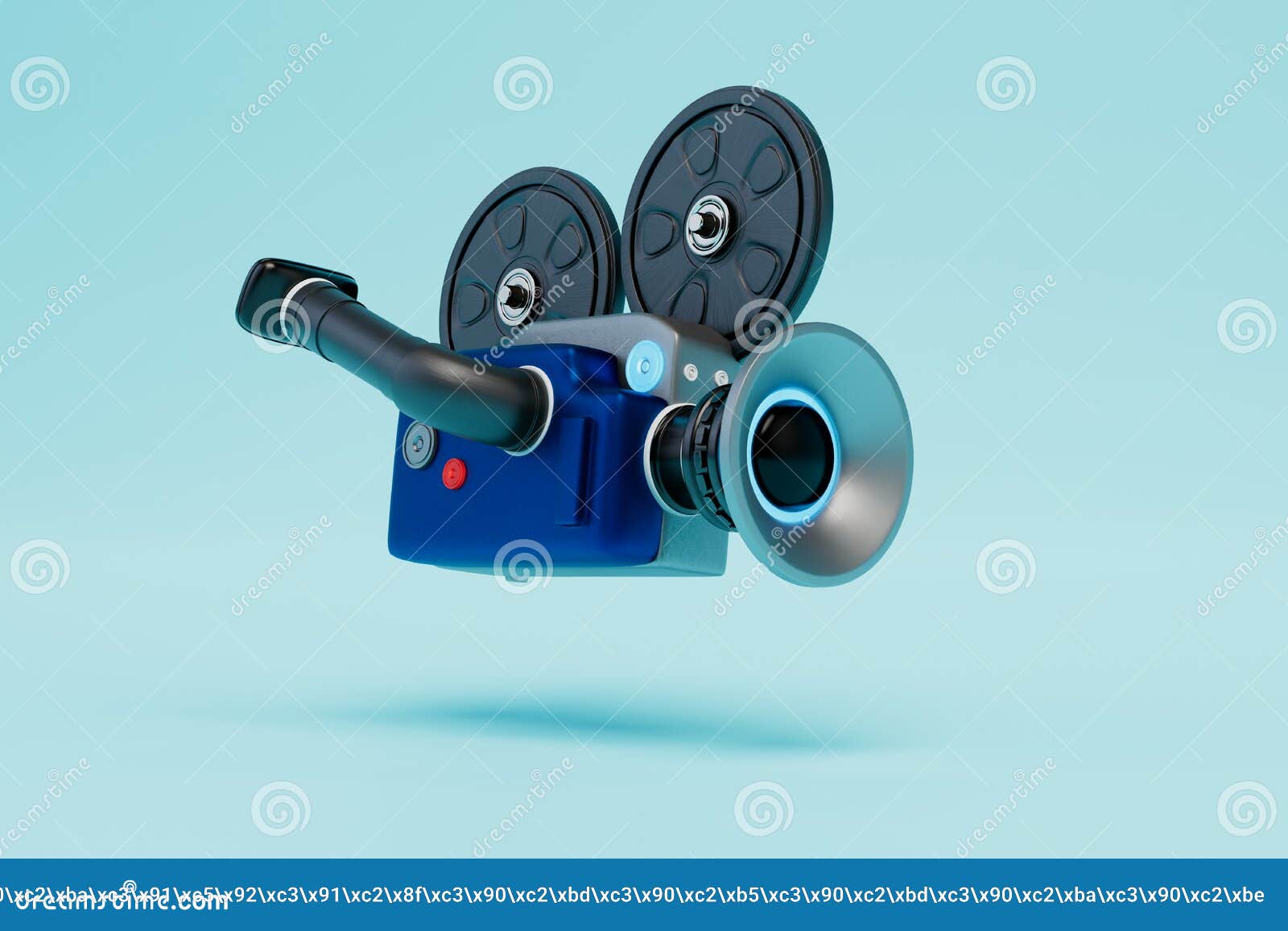 The Concept of Video Shooting. Video Camera on a Blue Background Stock ...