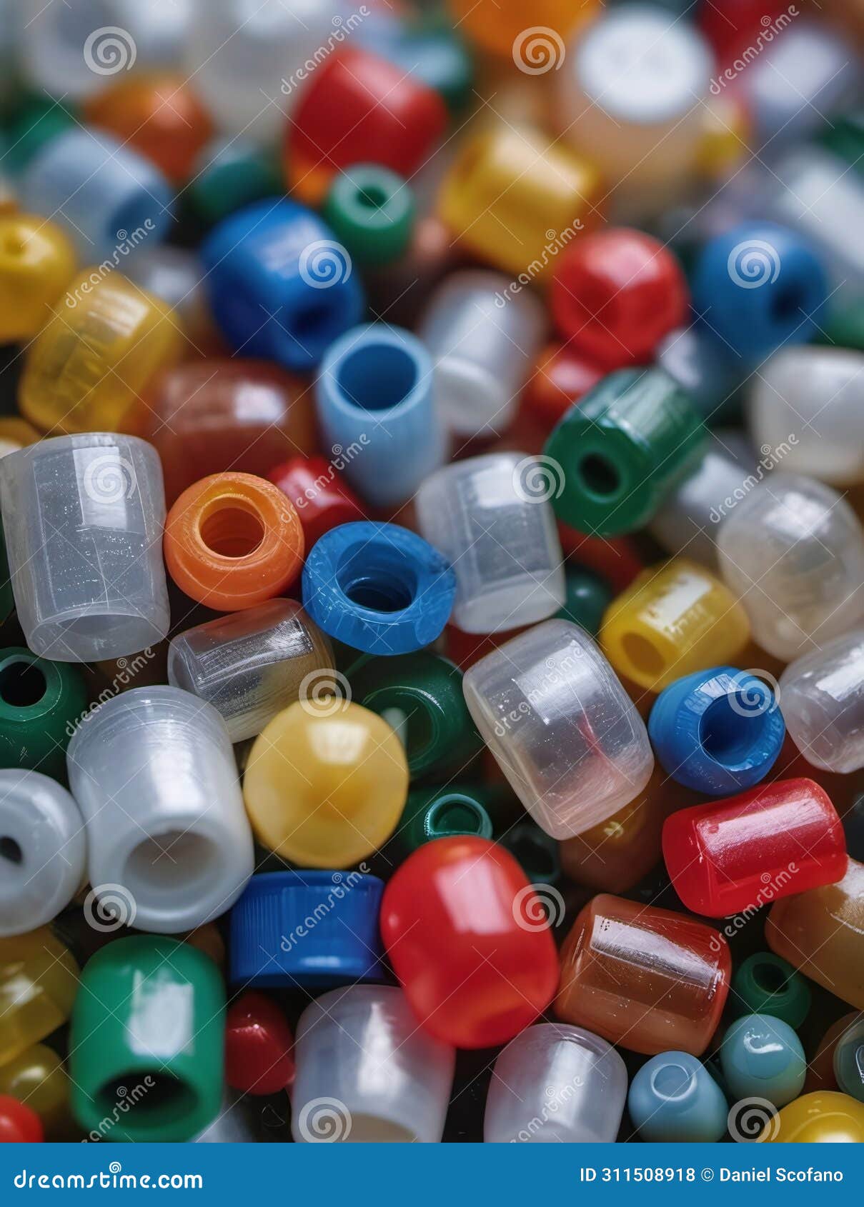 View of Reused Recycled Plastic Materials Up Close. Generative AI Stock ...