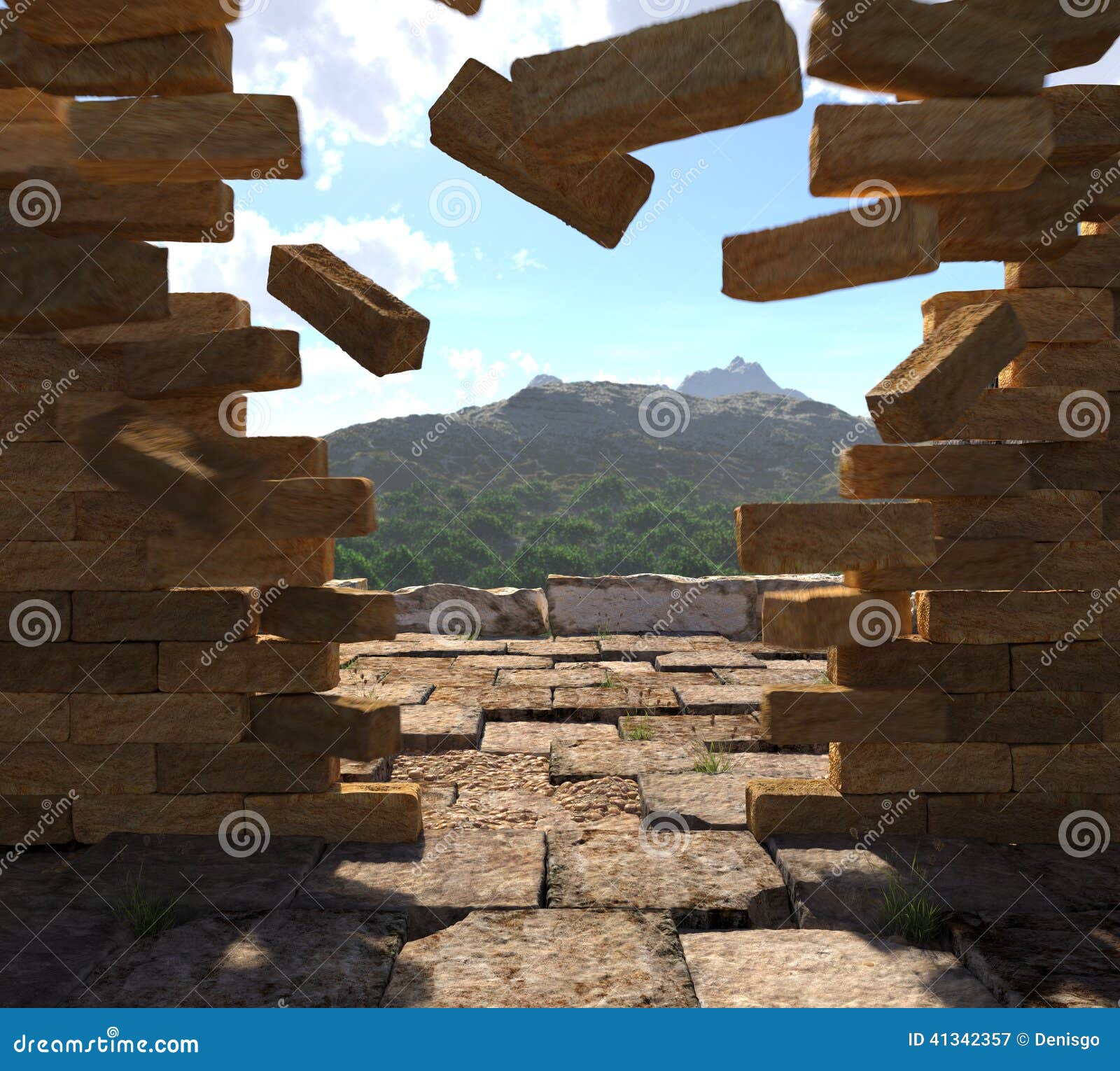 Concept Vintage Image of Crashed Stone Ancient Stone Wall Stock ...