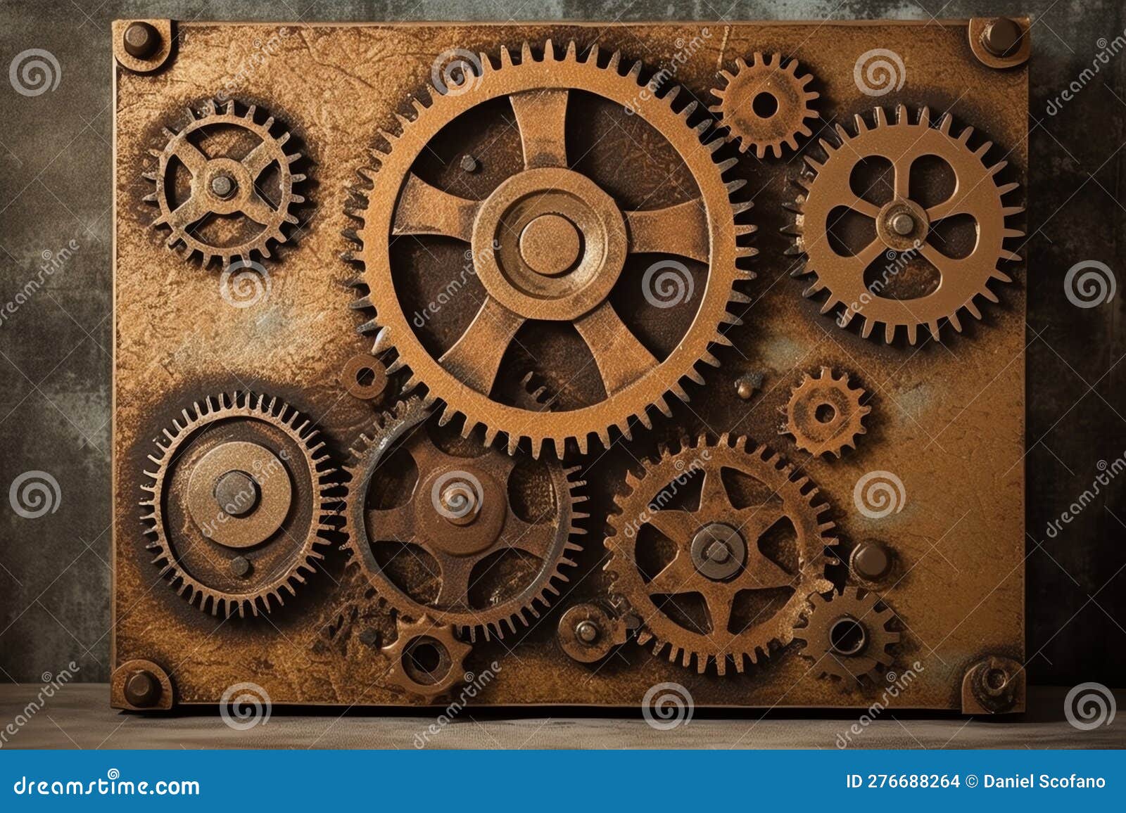 Vintage Steampunk Sign on Canvas Background with Cogs and Gears ...