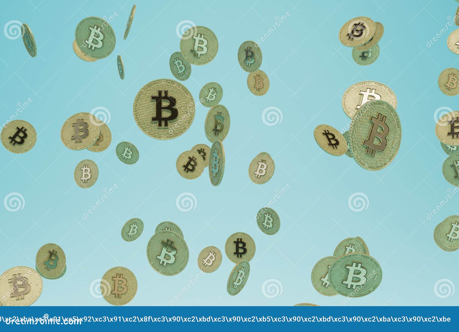 The Concept of Virtual Money. Abstract Background Consisting of Bitcoin ...