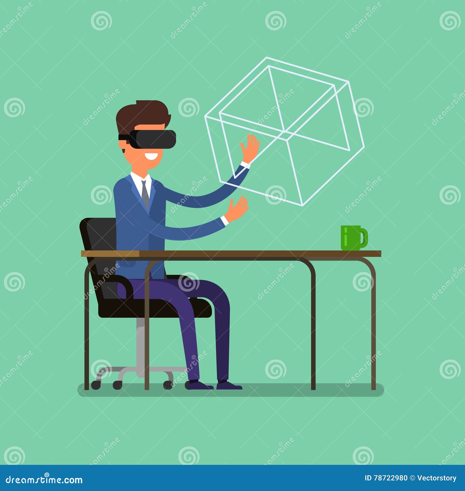 Concept of Virtual Reality. Stock Vector - Illustration of designer ...