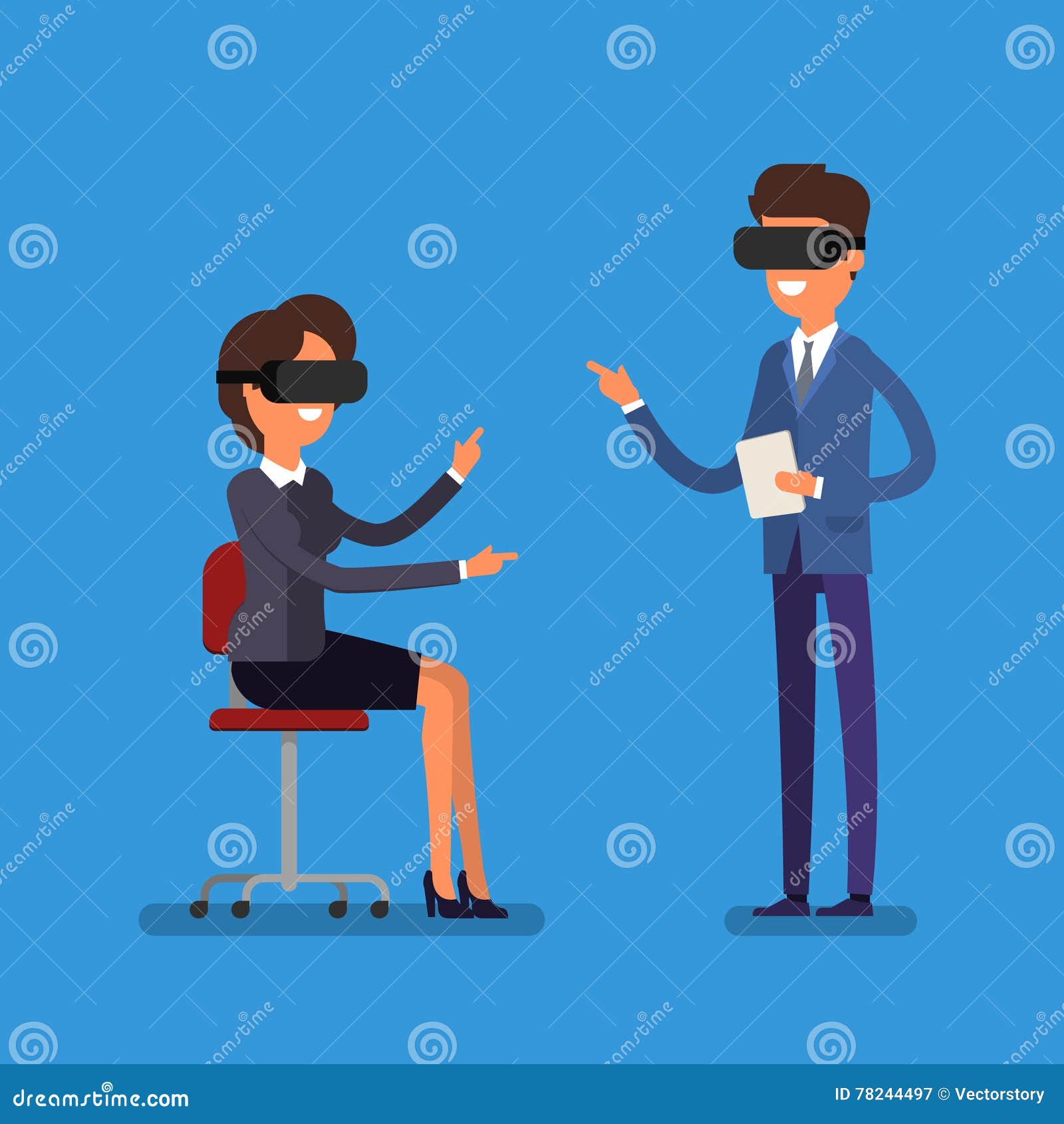 Concept of Virtual Reality. Stock Vector - Illustration of display ...