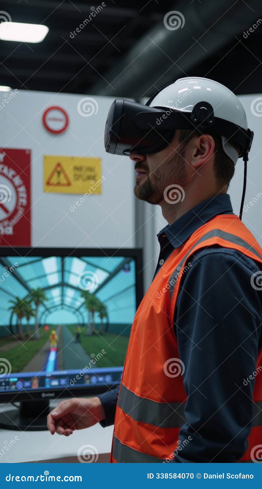 Virtual Reality Headset for Safety Training Risk Management Stock ...