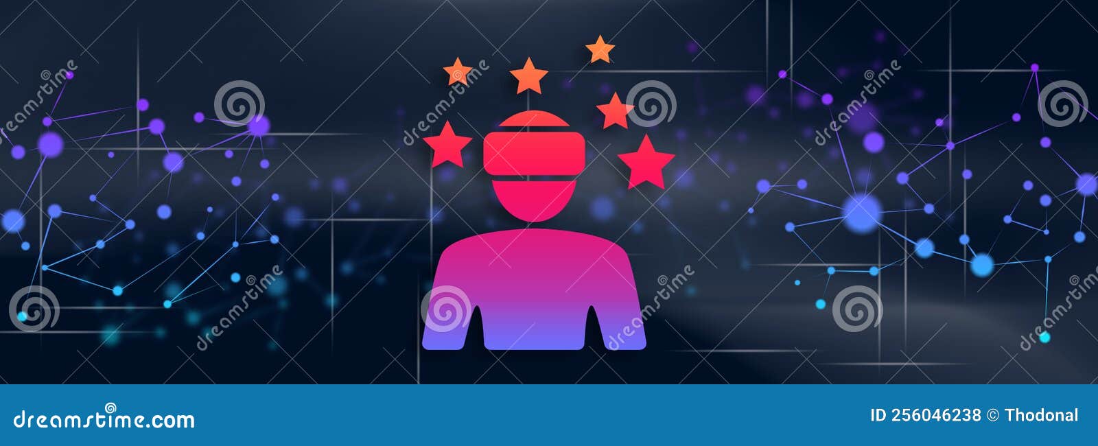 Concept of virtual reality stock illustration. Illustration of gaming ...