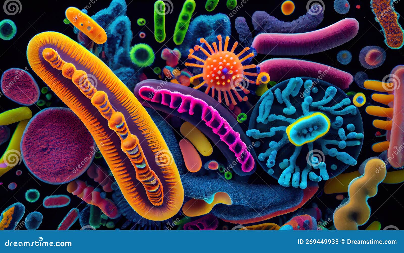 The Concept of Viruses and Bacteria in Close-up Under the Microscope ...