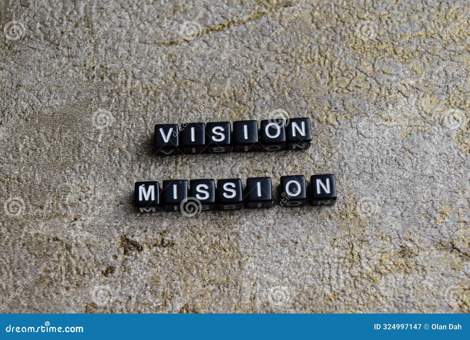 Concept of Vision Mission Written on Wooden Blocks. Cross Processed ...