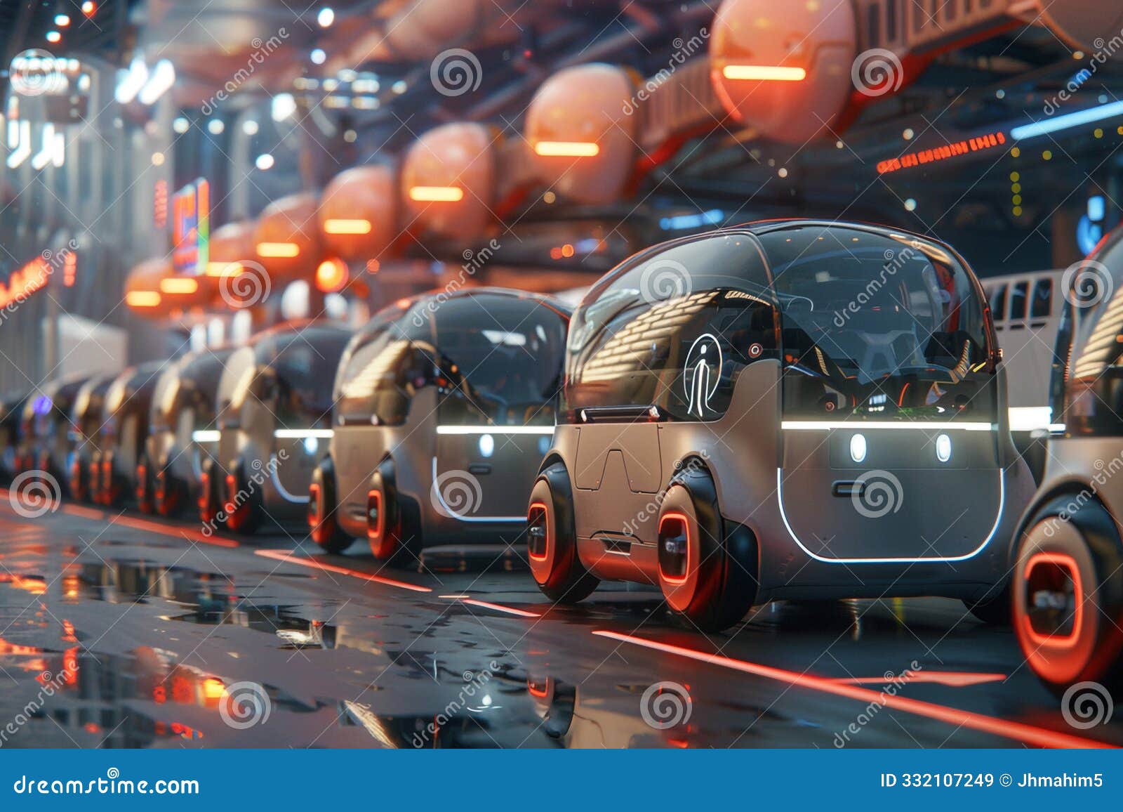 A Concept Visualization of a Driverless Electric Car Service Stock ...
