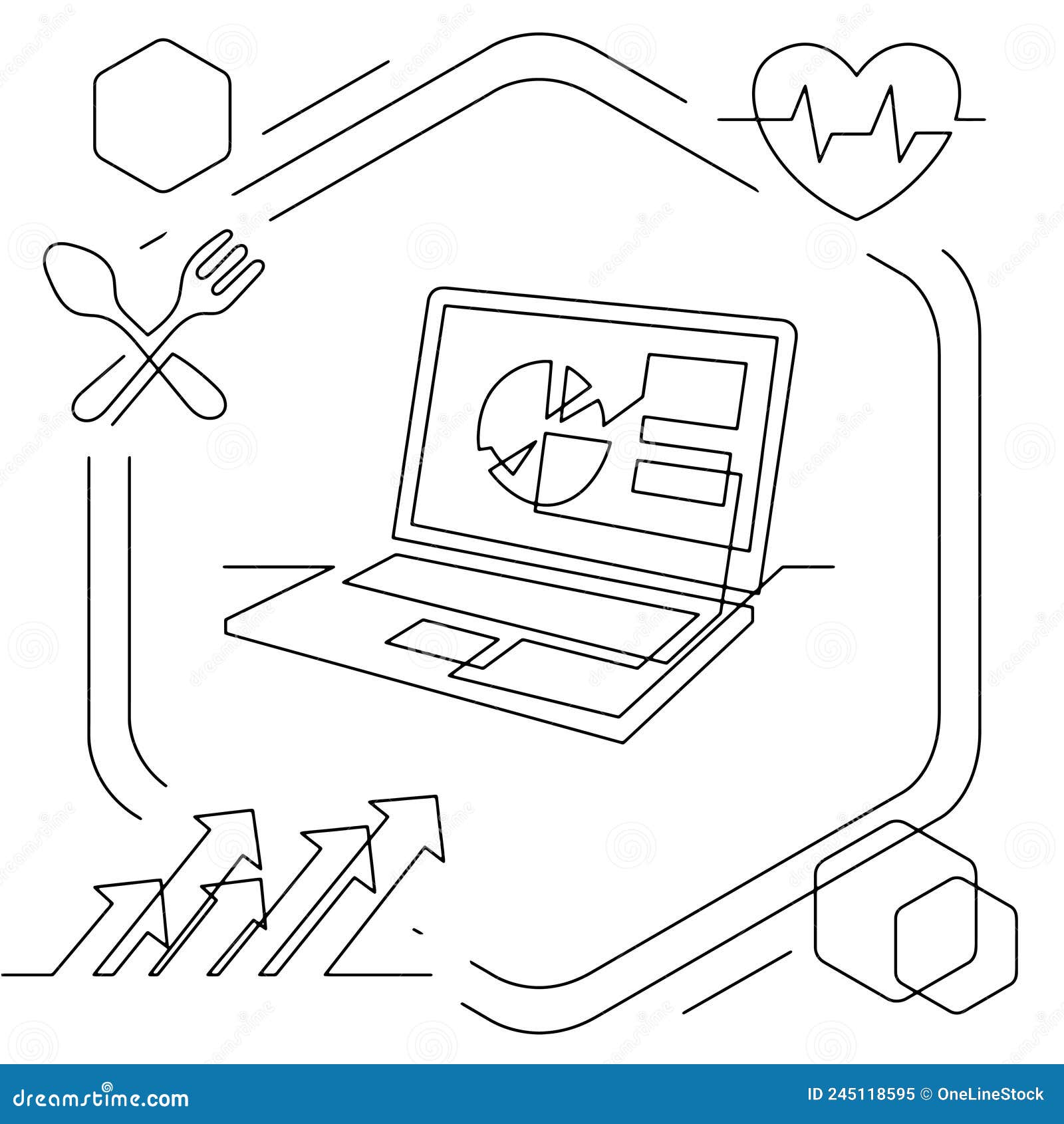 Concept Visualization Line Icon Drawing of Business Infographics Stock ...