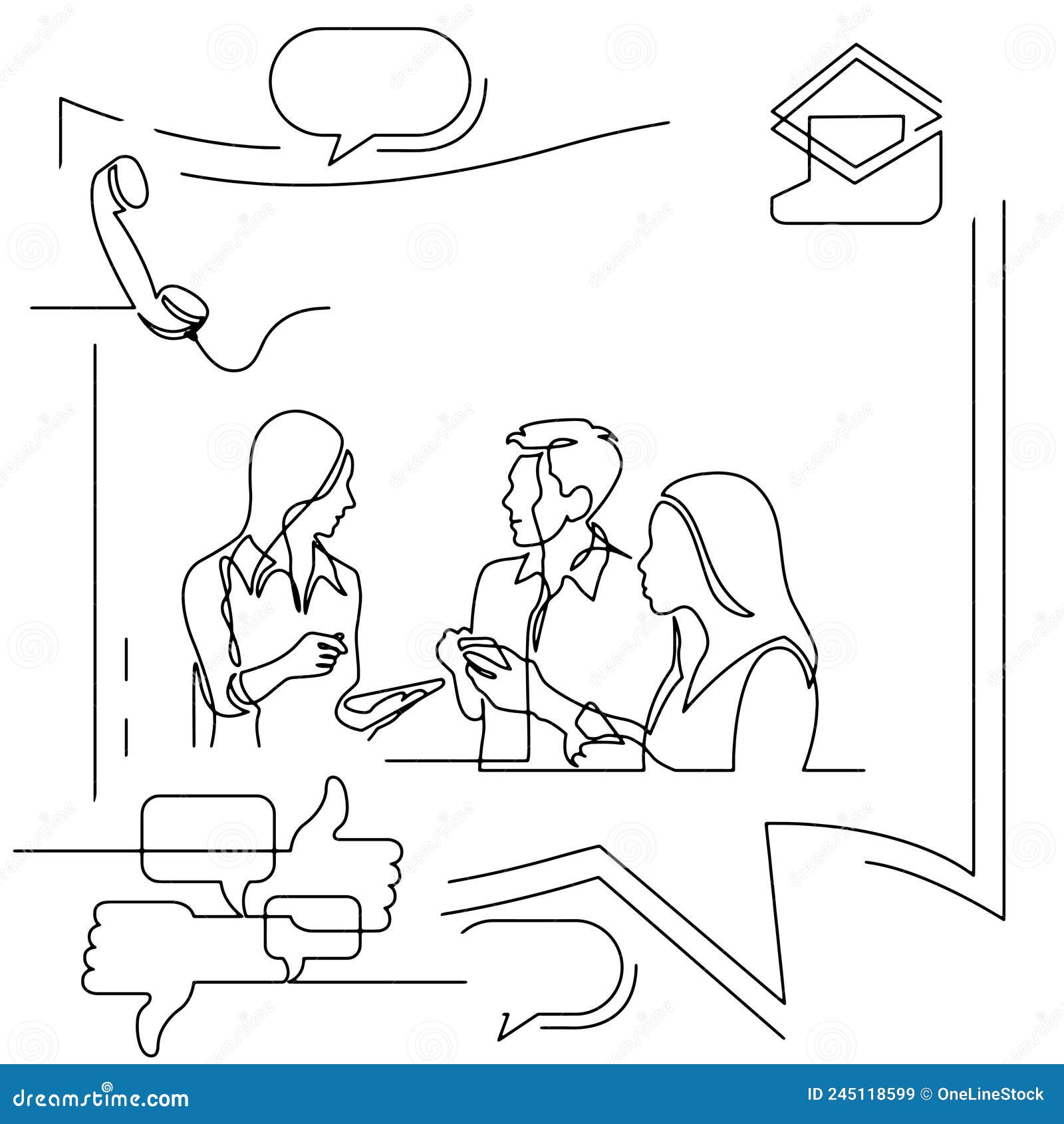 Concept Visualization Line Icon Drawing of Business Infographics Stock ...