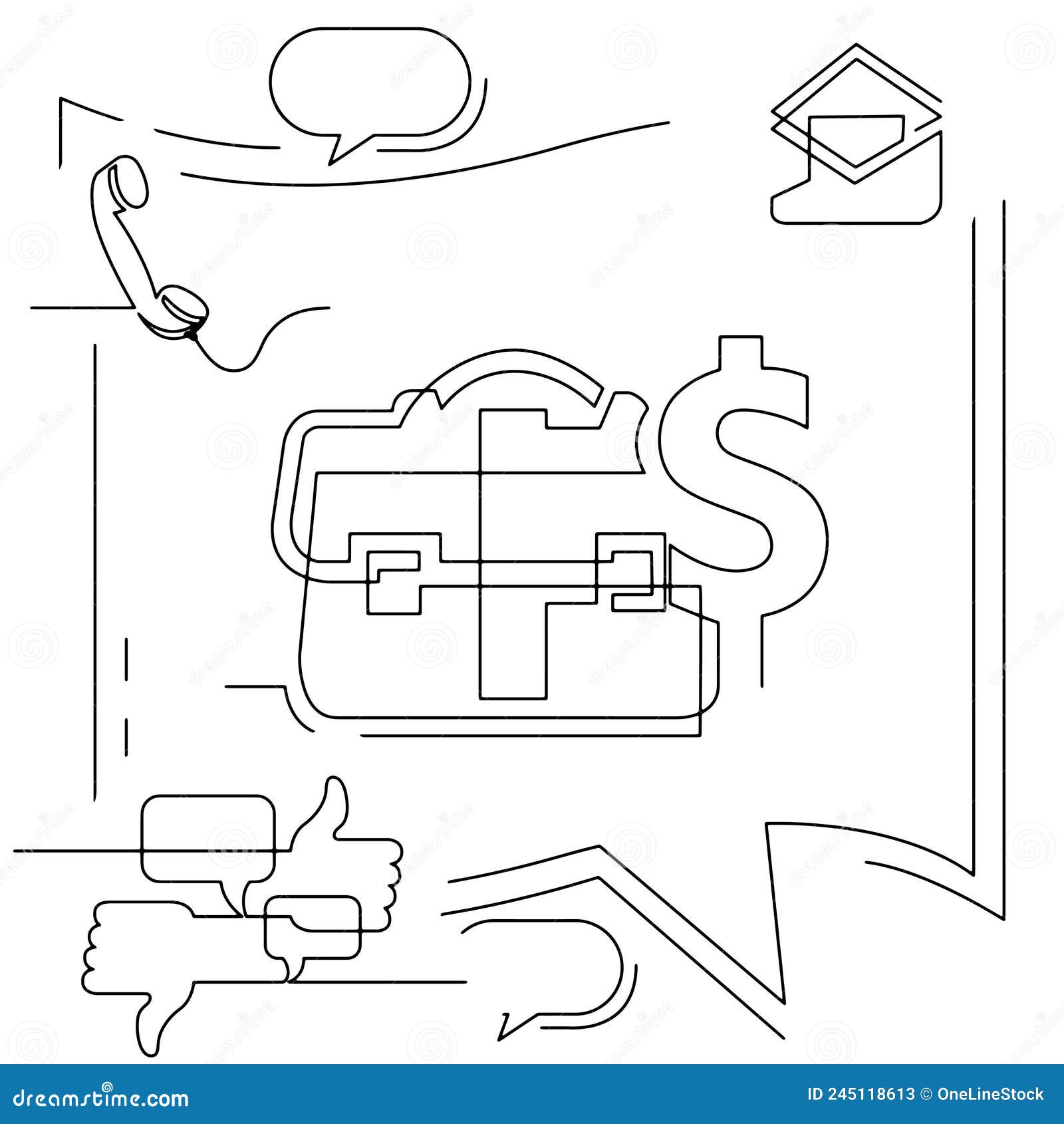 Concept Visualization Line Icon Drawing of Business Infographics Stock ...