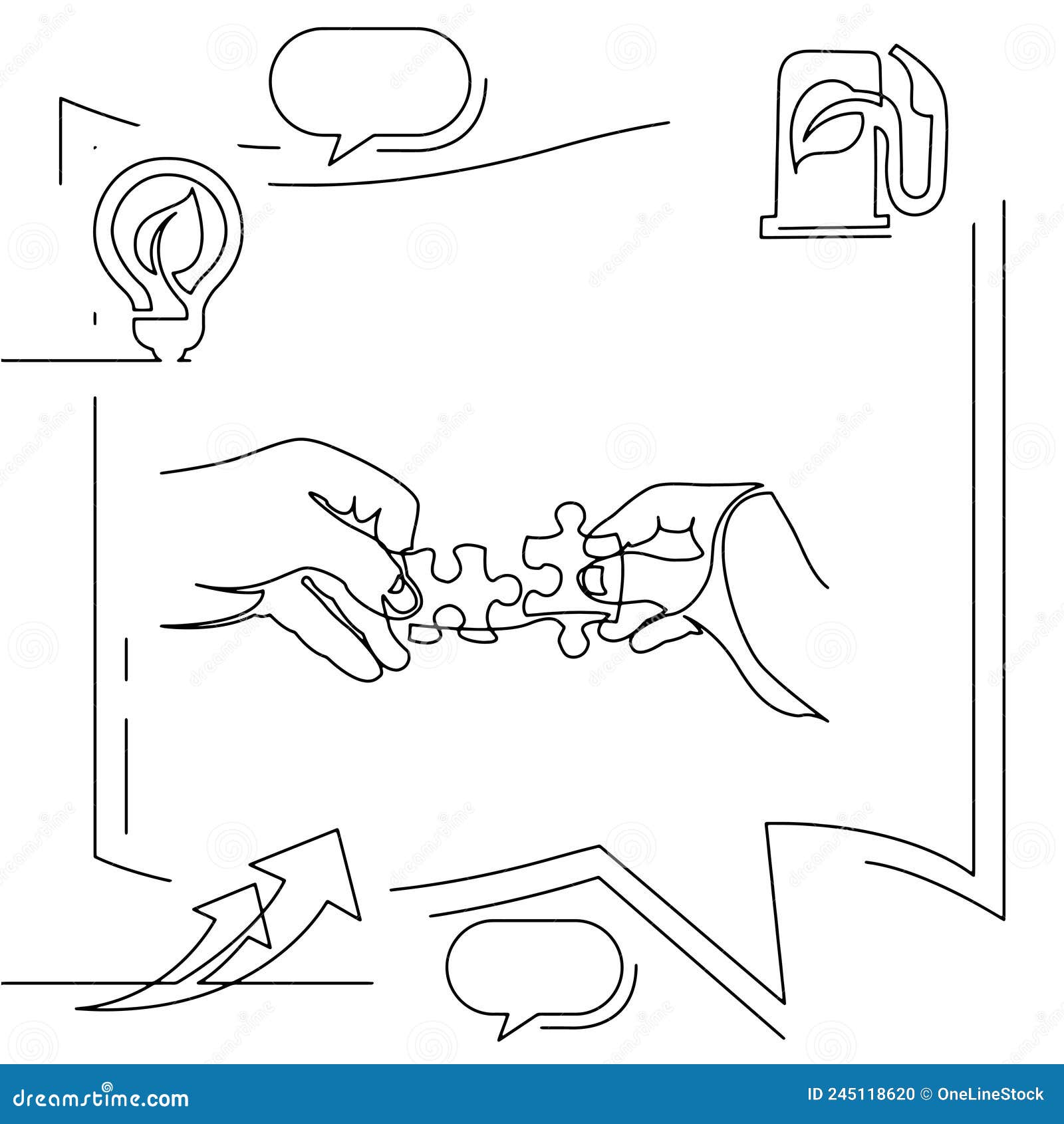 Concept Visualization Line Icon Drawing of Business Infographics Stock ...