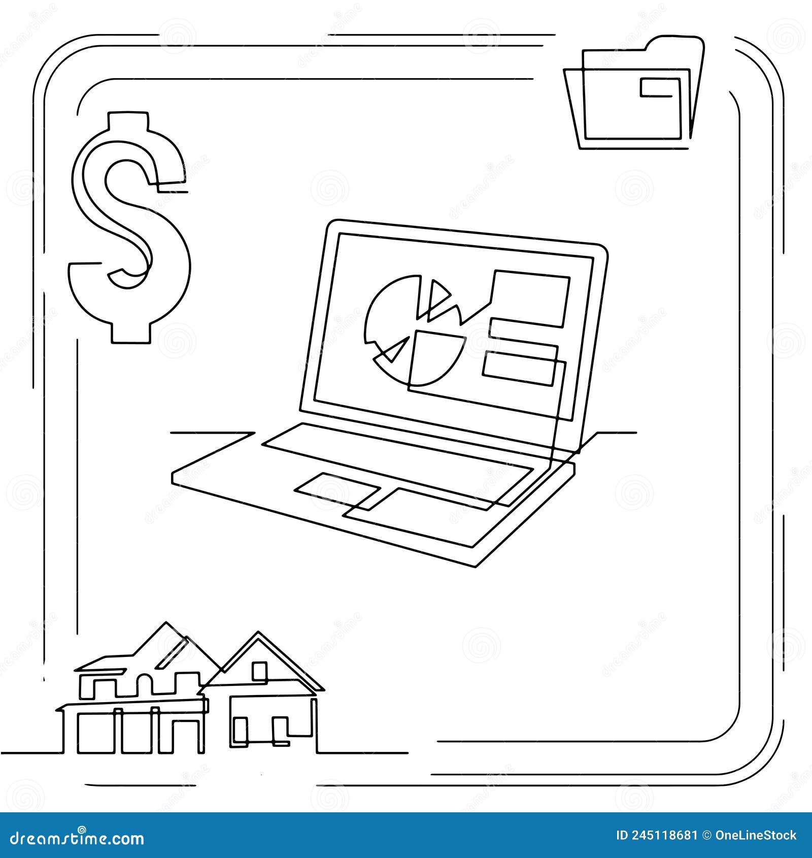 Concept Visualization Line Icon Drawing of Business Infographics Stock ...