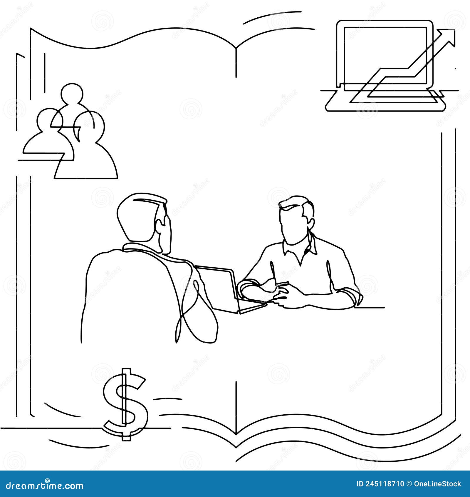 Concept Visualization Line Icon Drawing of Business Infographics Stock ...
