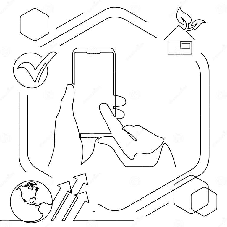 Concept Visualization Line Icon Drawing of Business Infographics Stock ...