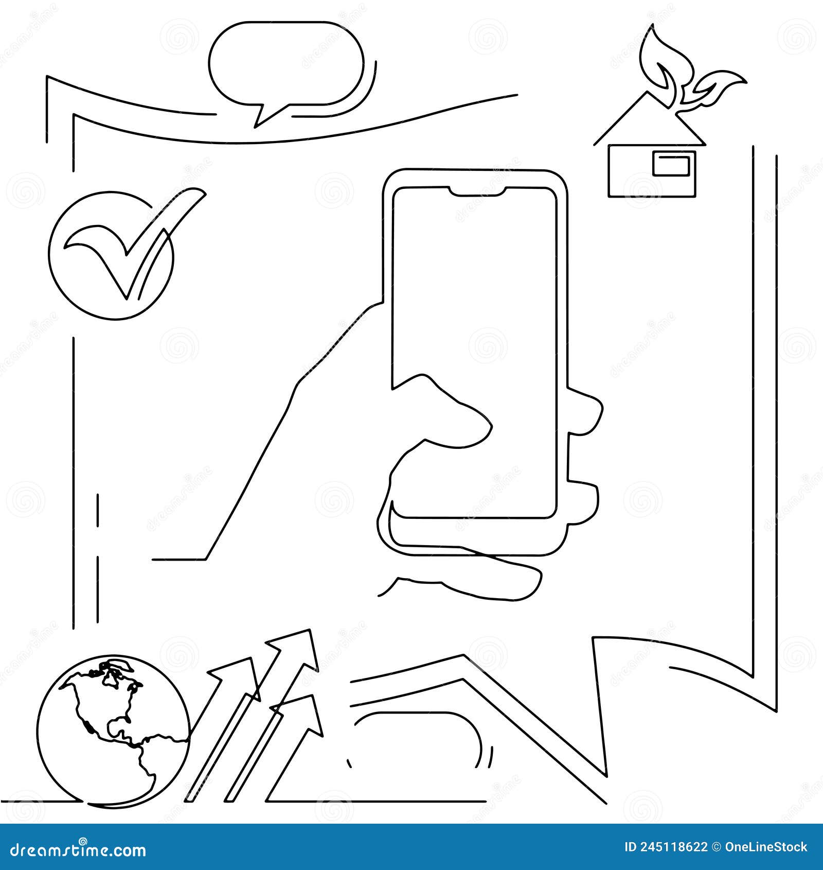 Concept Visualization Line Icon Drawing of Business Infographics Stock ...