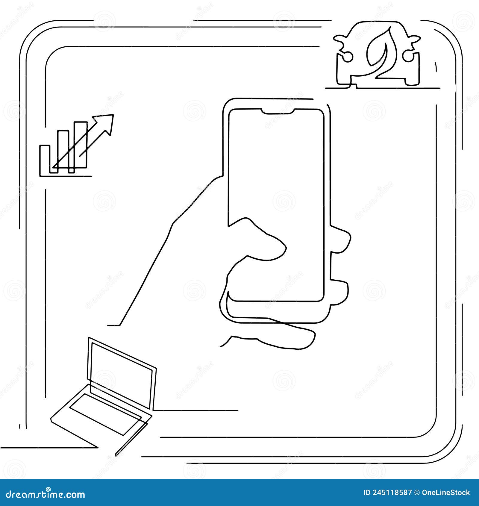 Concept Visualization Line Icon Drawing of Business Infographics Stock ...