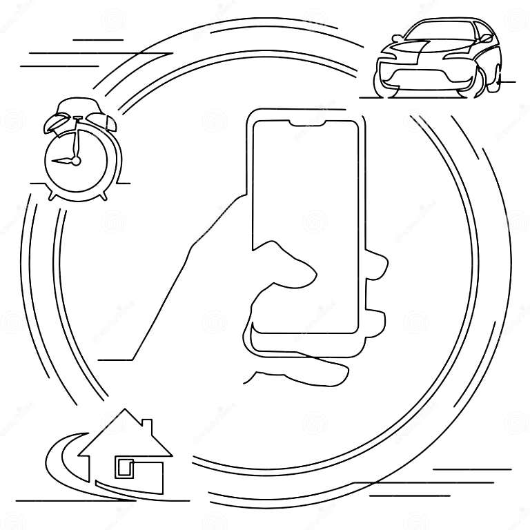 Concept Visualization Line Icon Drawing of Business Infographics Stock ...