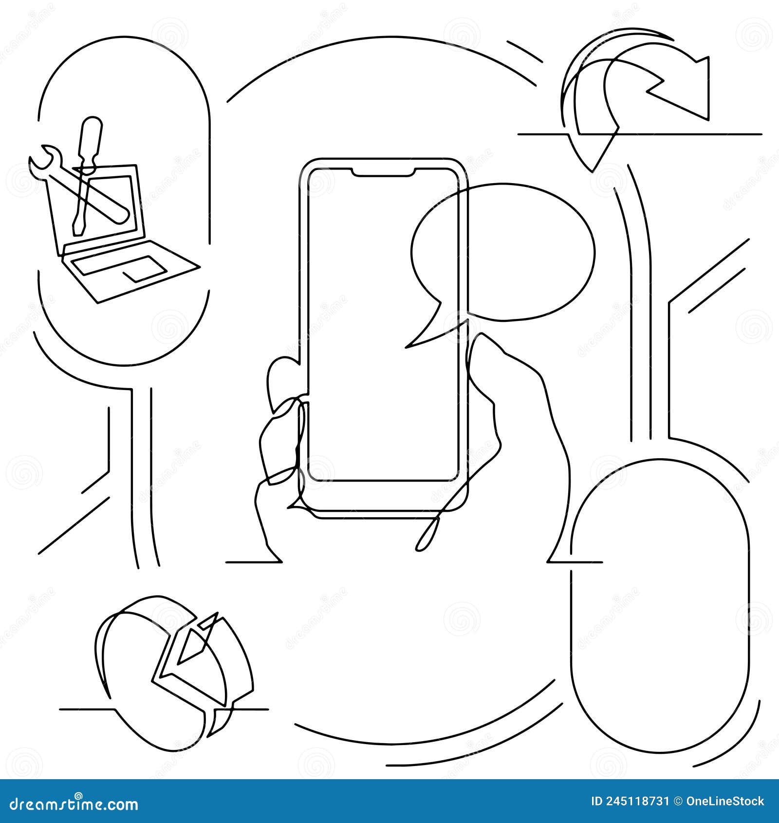 Concept Visualization Line Icon Drawing of Business Infographics Stock ...
