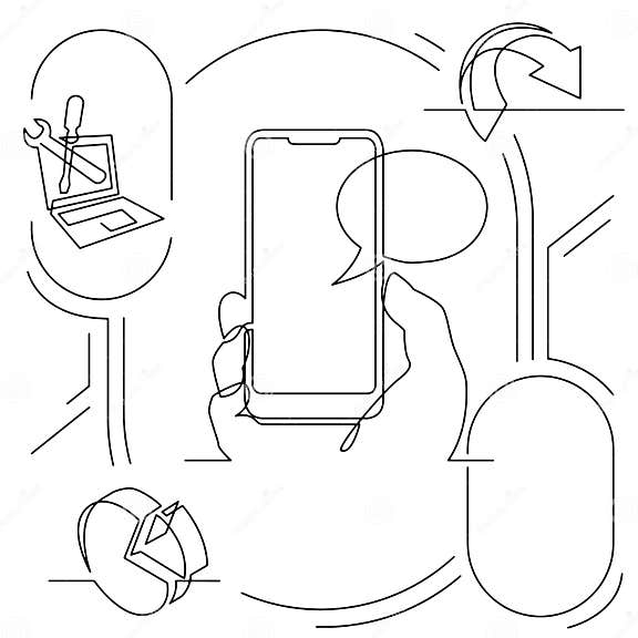 Concept Visualization Line Icon Drawing of Business Infographics Stock ...