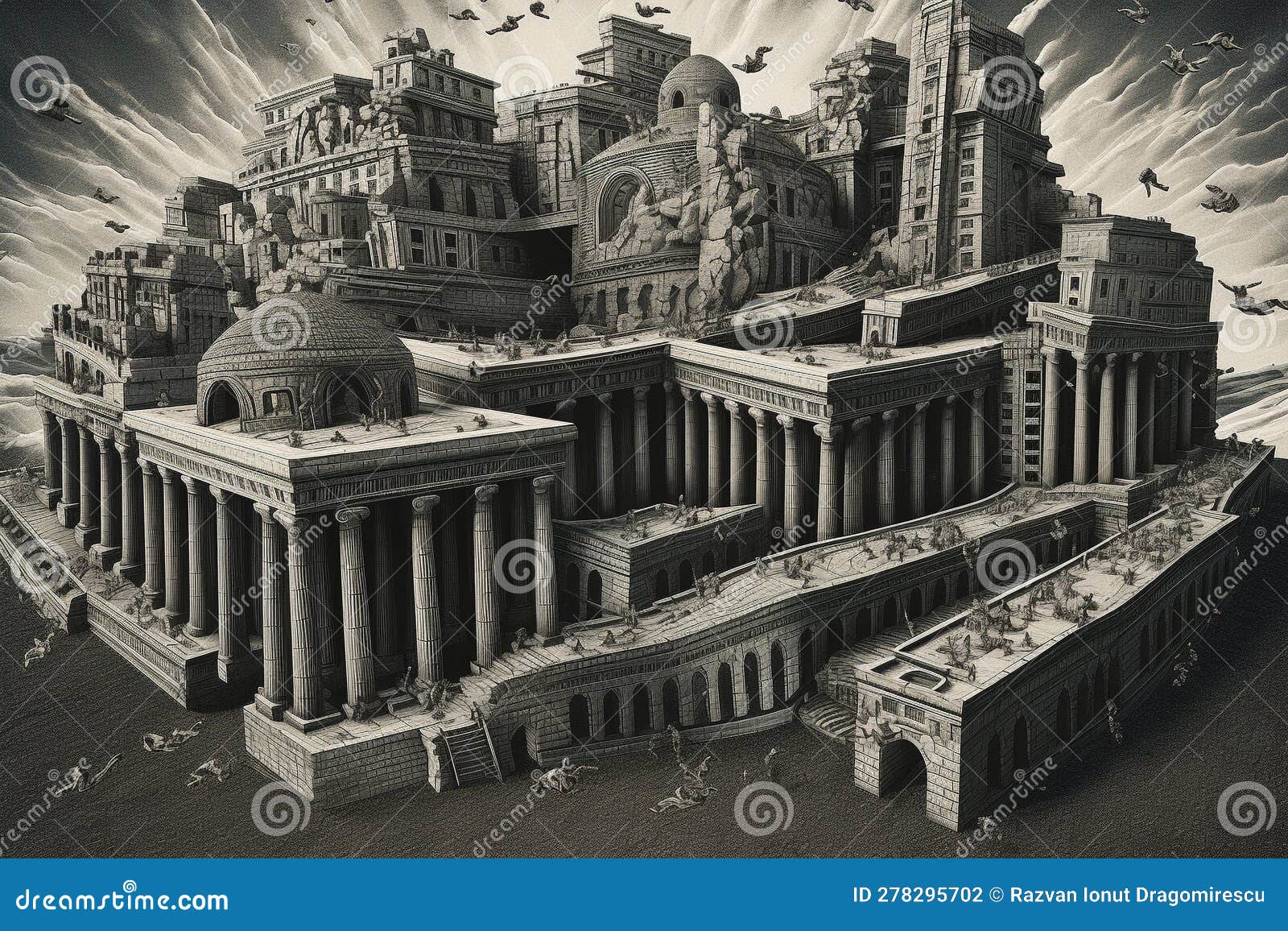 Concept Visually Portrays the Concept of a Banking Collapse ...