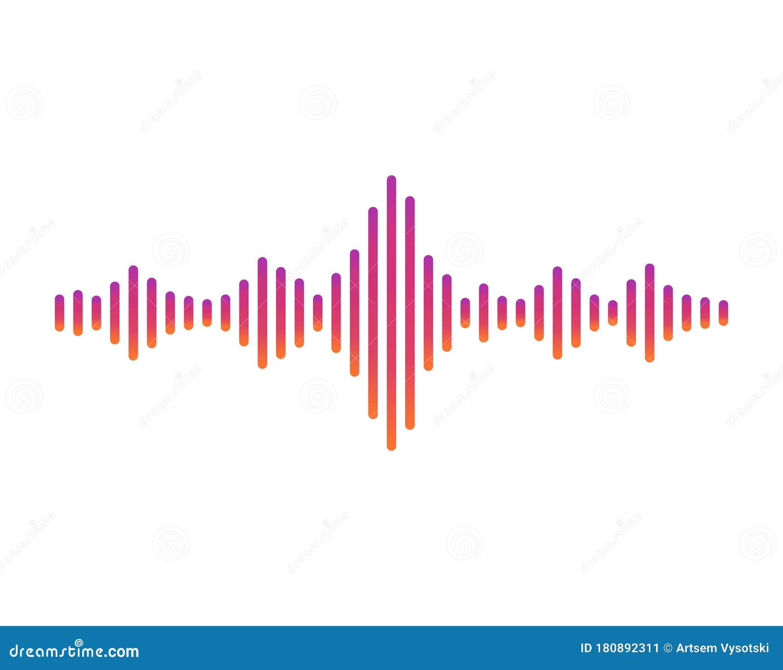 Concept Voice Search. Sound Wave on White Background. Vector Stock ...