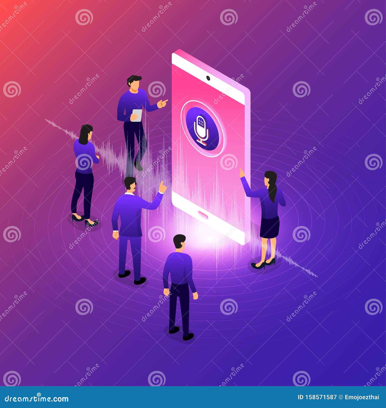 Concept Voice Technology stock vector. Illustration of communication ...