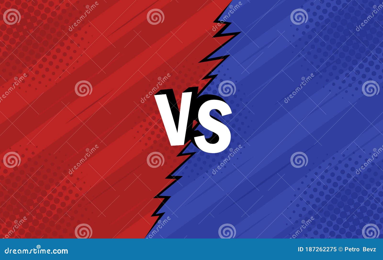 Concept VS. Versus. Fight, Red and Blue Retro Backgrounds Comics Style ...